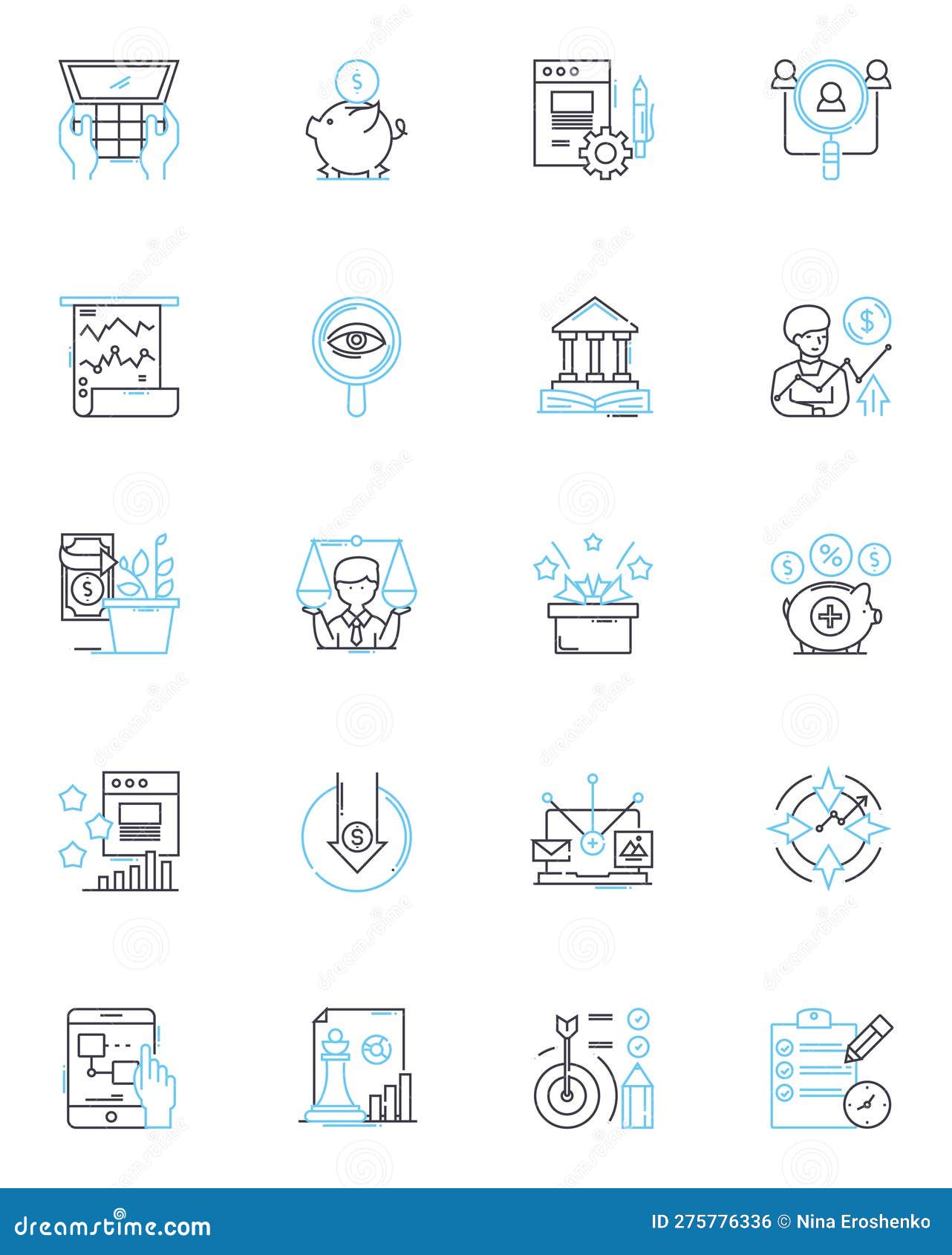 Cost Containment Linear Icons Set Budgeting Efficiency Optimization Streamlining Savings