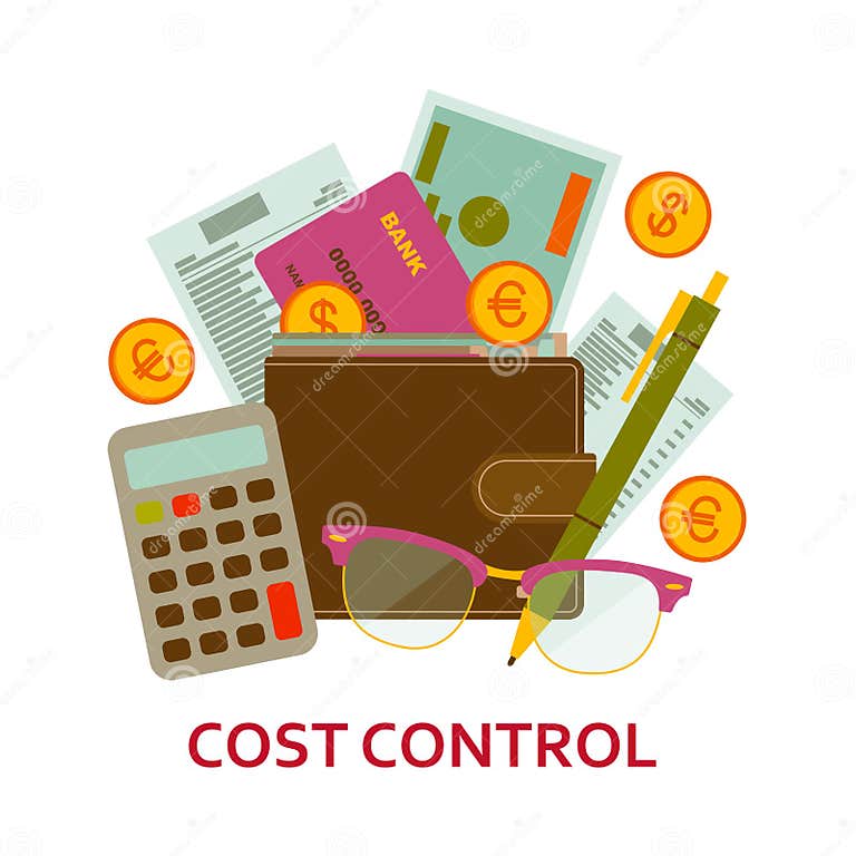 Cost Control Concept in Flat Style Stock Vector - Illustration of ...