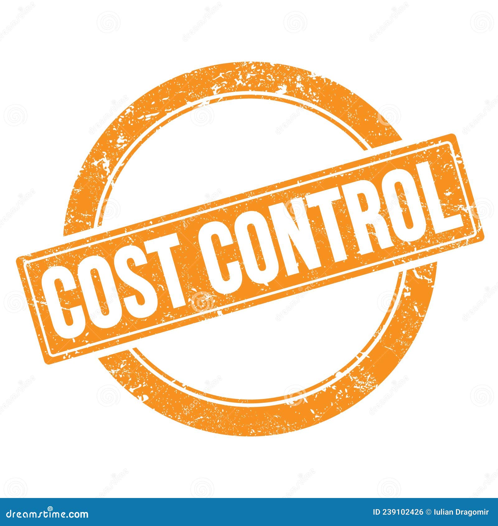 COST CONTROL Text on Orange Grungy Round Stamp Stock Illustration ...