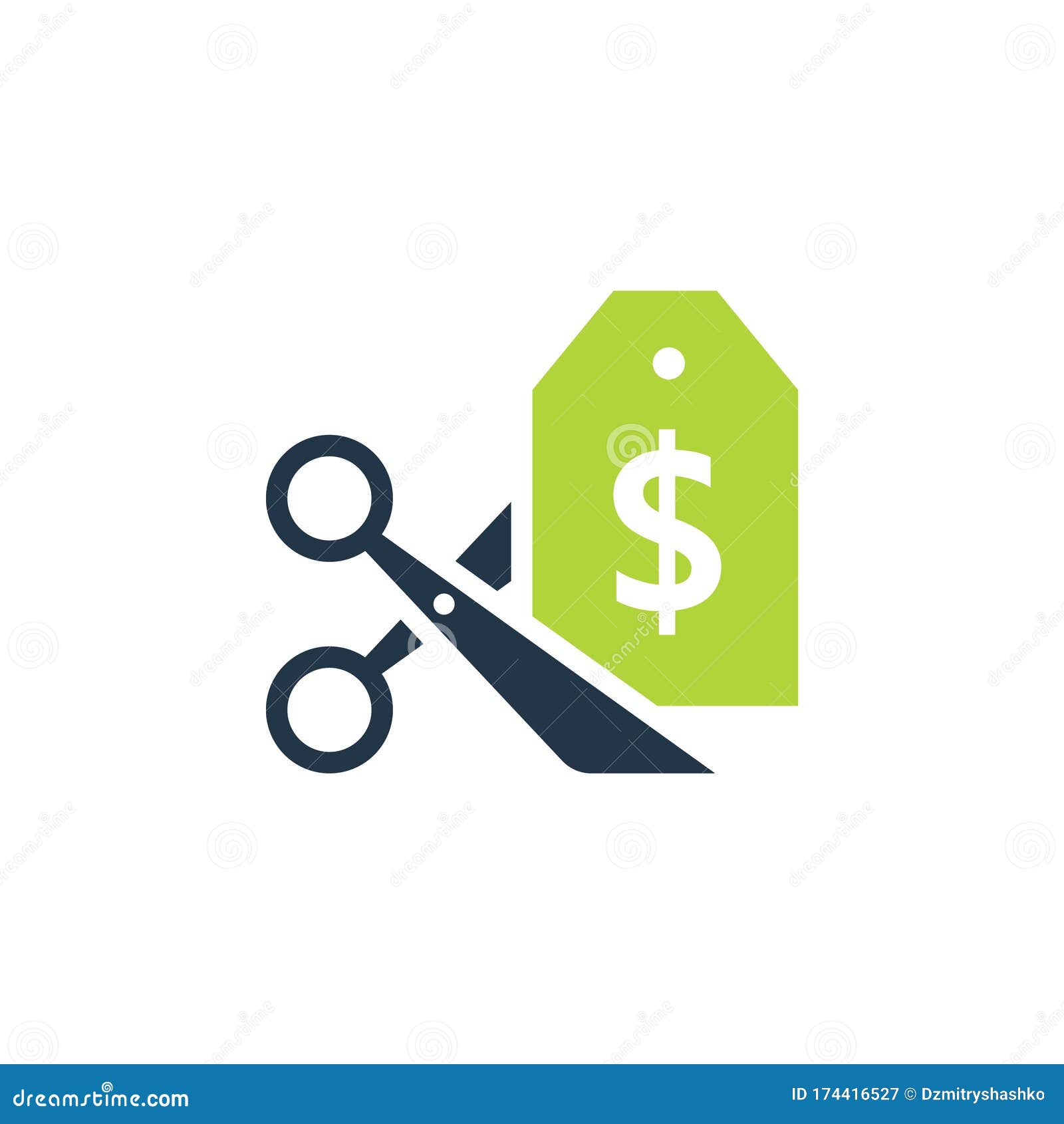 Cost cut icon stock vector. Illustration of reduction - 174416527