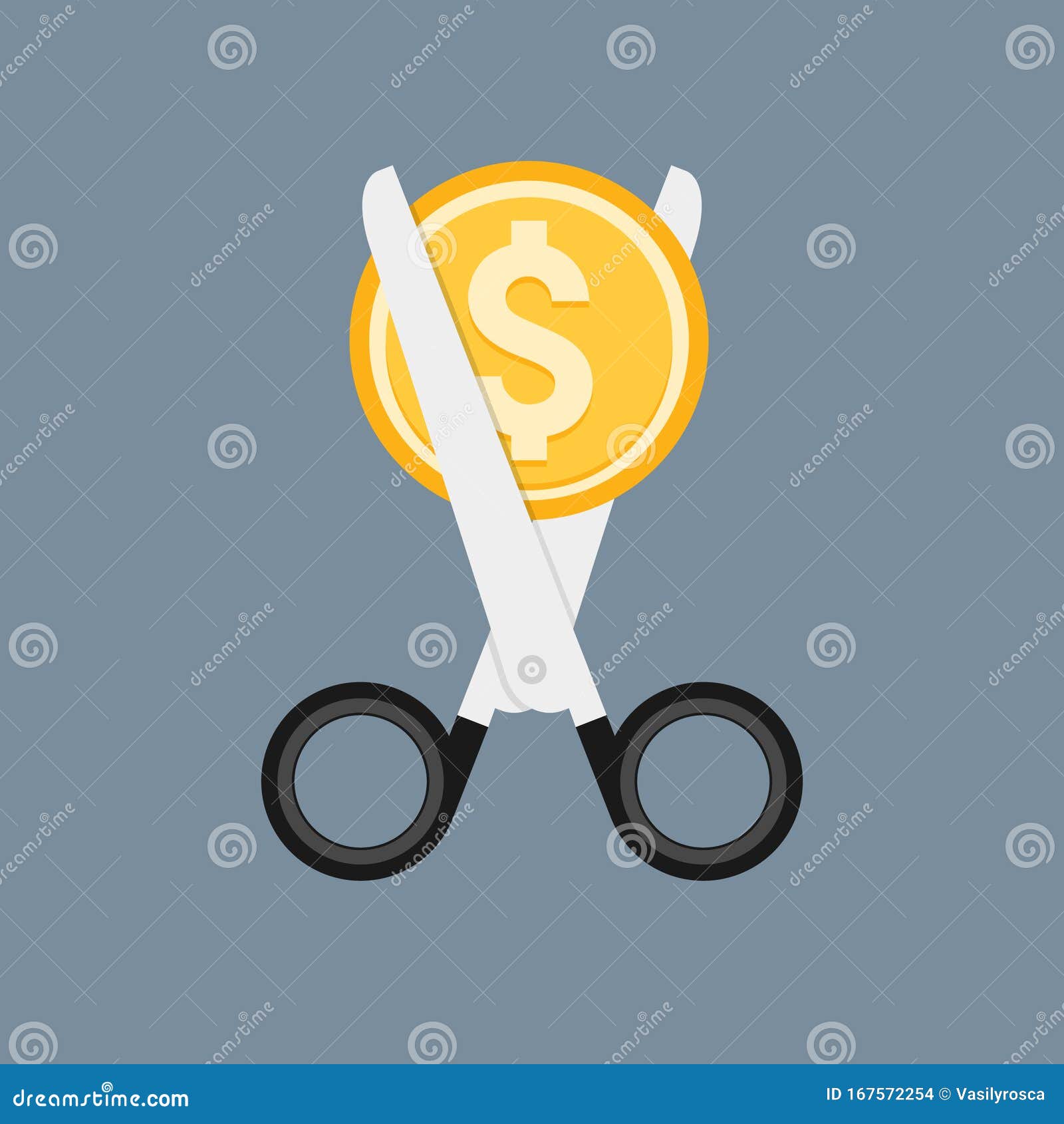 Cost Cut Vector Icon. Price Cheaper Reduce Flat Icon, Reduction Rate ...