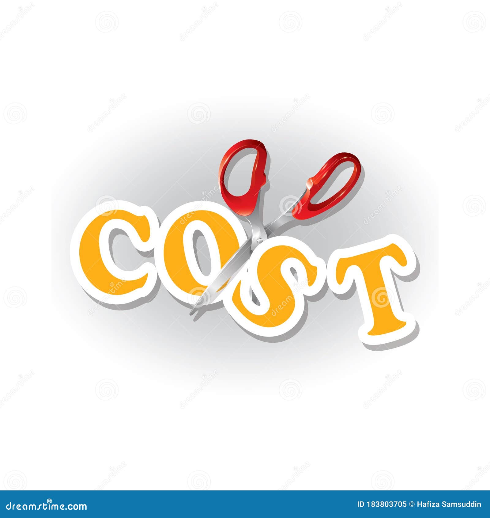 Cost Cut. Vector Illustration Decorative Background Design Stock ...