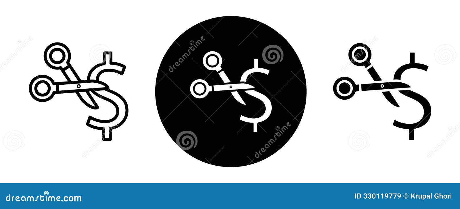 Cost Cutting Outline Icon Collection or Set. Cost Cutting Thin Vector ...