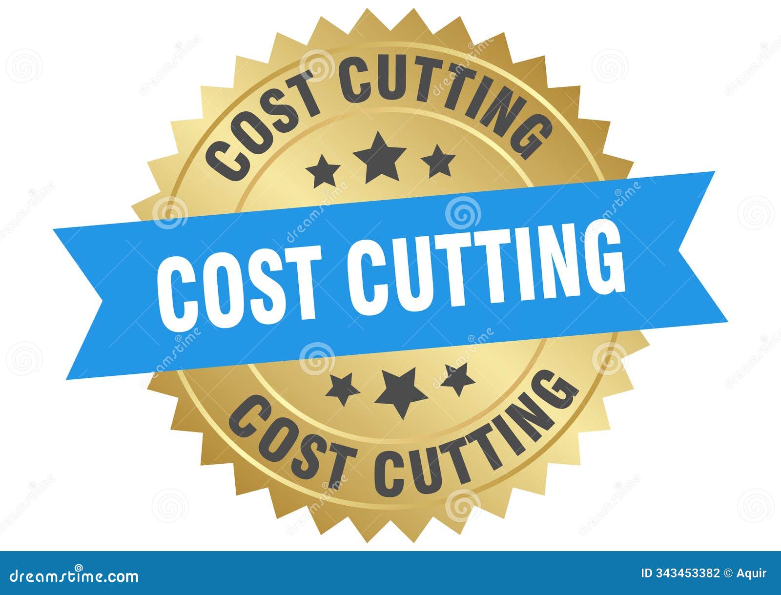 Cost Cutting. Cost Cutting Round Blue and Gold Label Isolated on ...