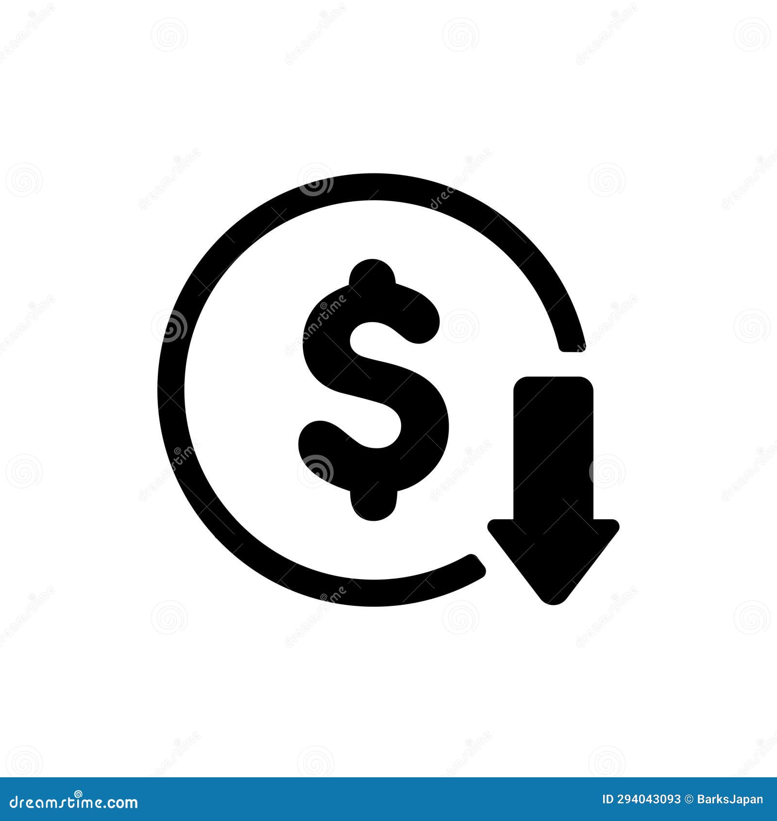 Cost Down, Cost Reduction Vector Icon Illustration Stock Illustration ...