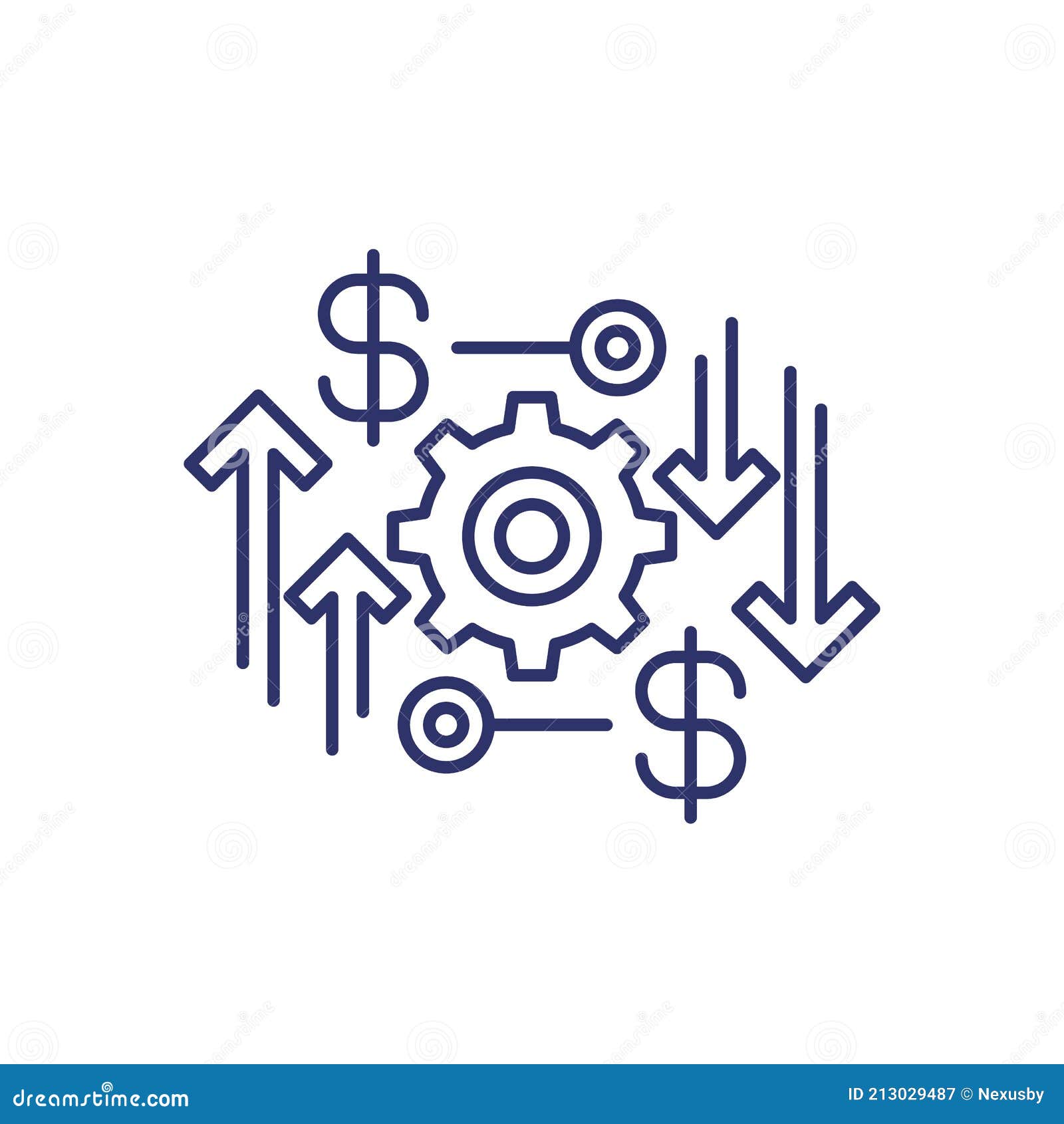 Cost Effective, Financial Line Icon on Dark Stock Vector - Illustration ...