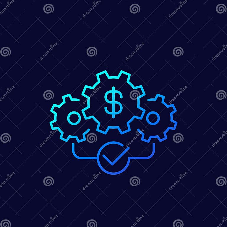 Cost Effective Icon, Linear Vector Stock Vector - Illustration of ...