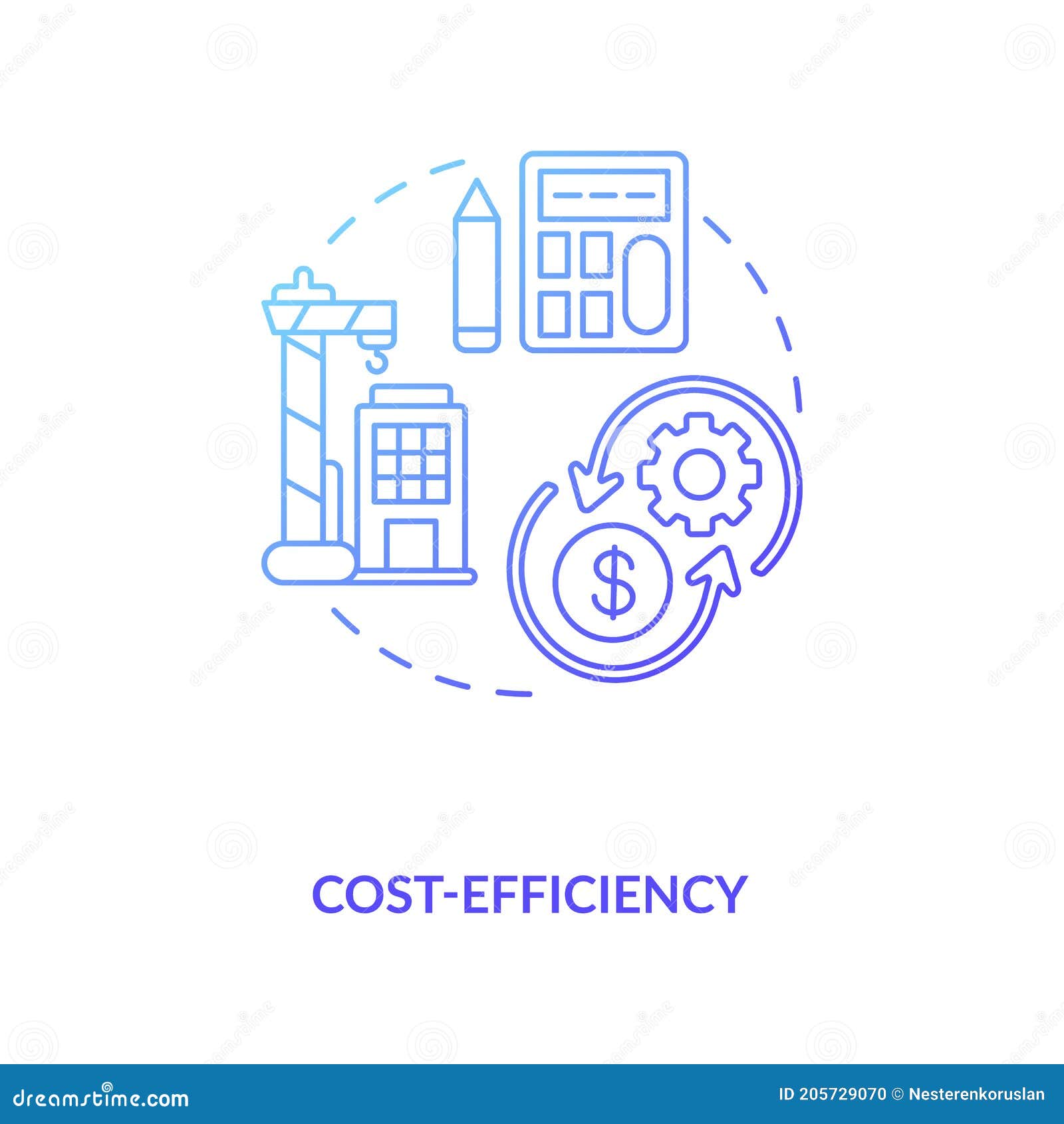 Cost-efficiency Blue Gradient Concept Icon Stock Vector - Illustration ...