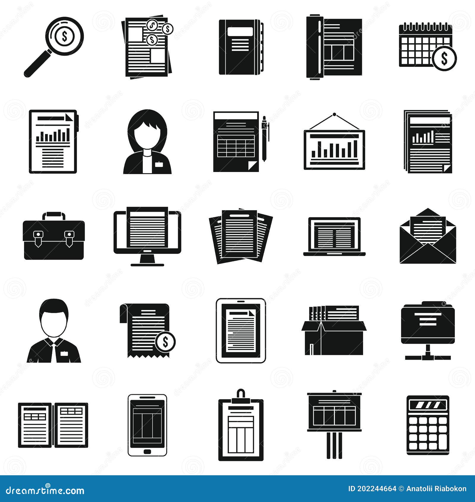 Cost Estimator Icons Set, Simple Style Stock Vector - Illustration of ...