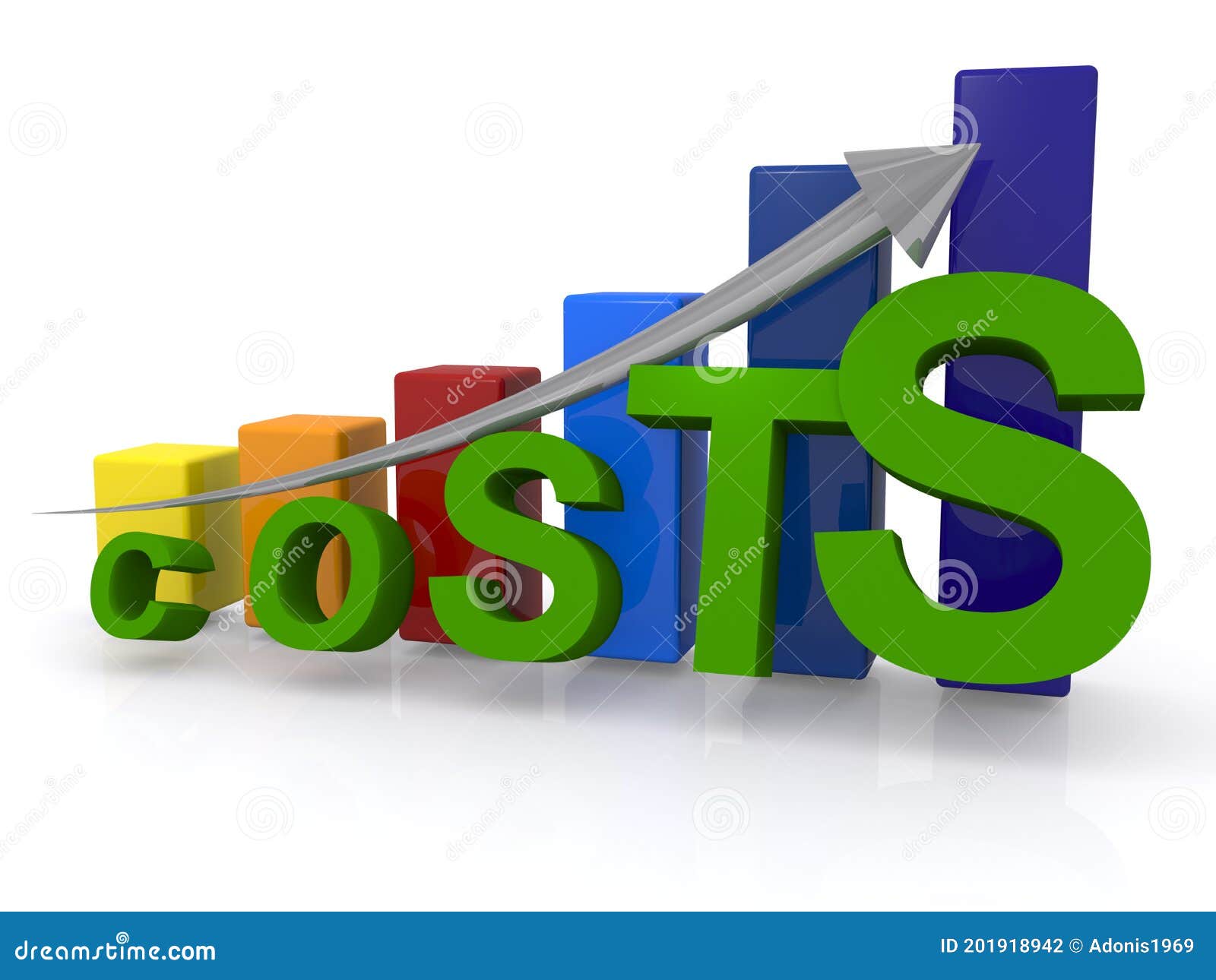 Cost and graph on white stock illustration. Illustration of marketing ...