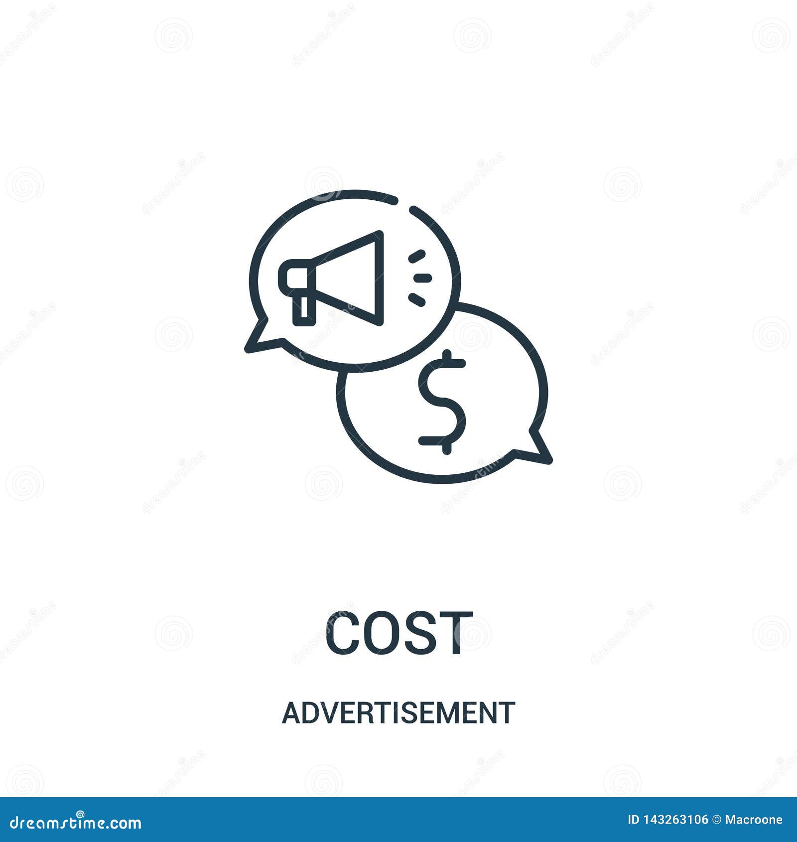Cost Icon Vector from Advertisement Collection. Thin Line Cost Outline ...