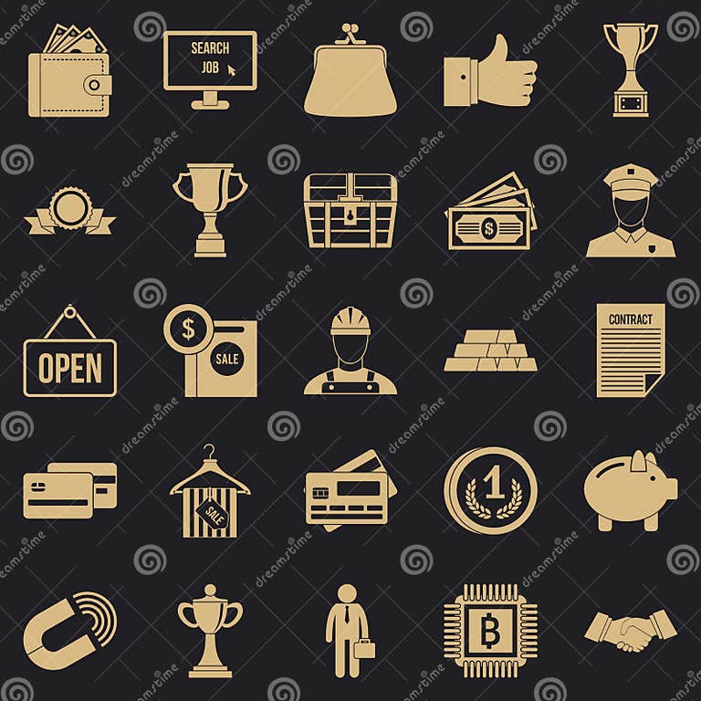 Cost Icons Set, Simple Style Stock Vector - Illustration of process ...