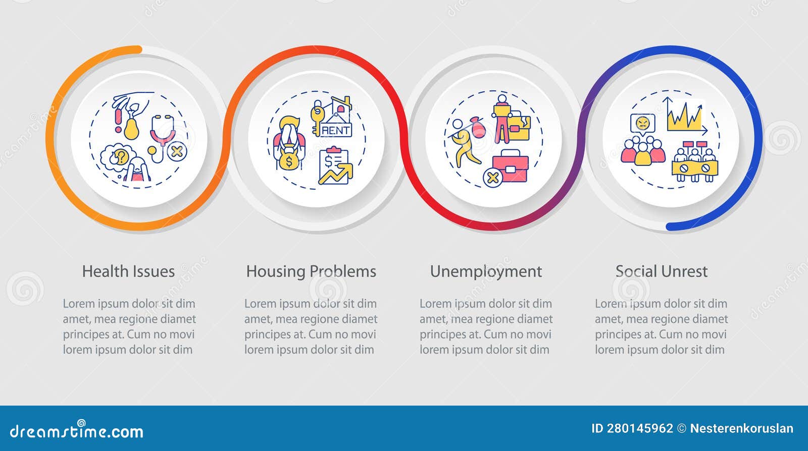 Cost Of Living Crisis Impact Loop Infographic Template Stock