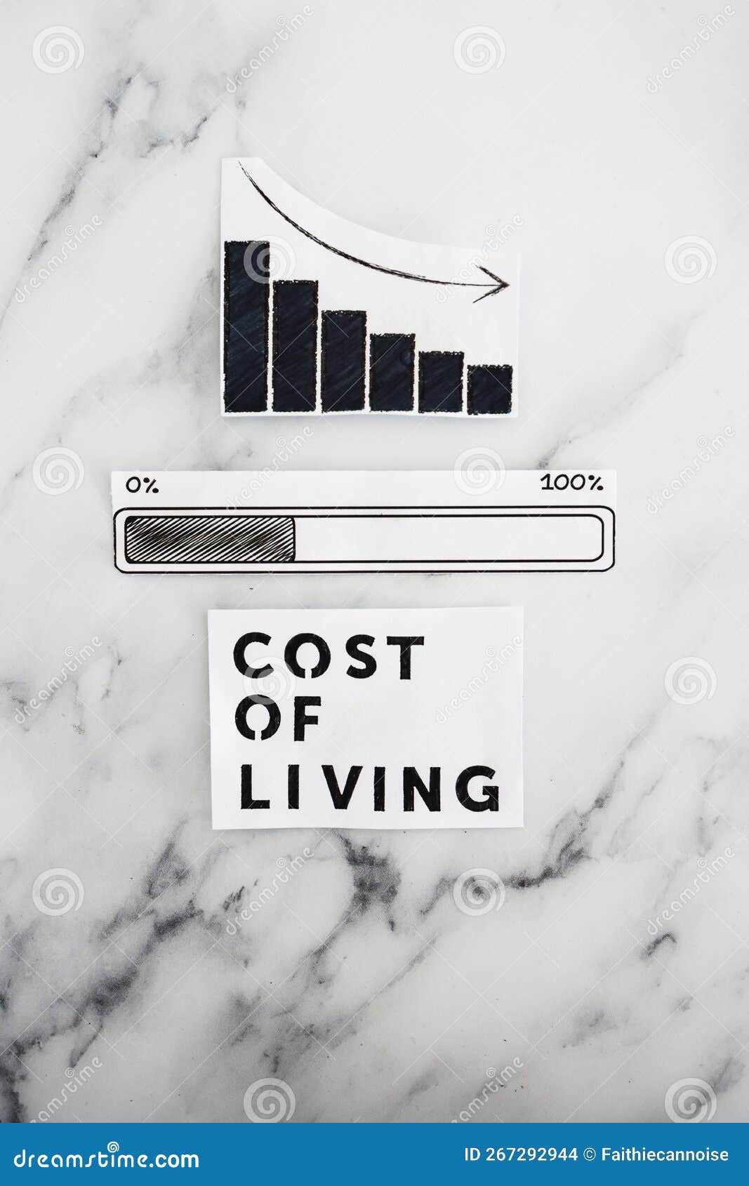 Cost of Living Going Down, Text with Graph Showing Stats Decreasing and ...