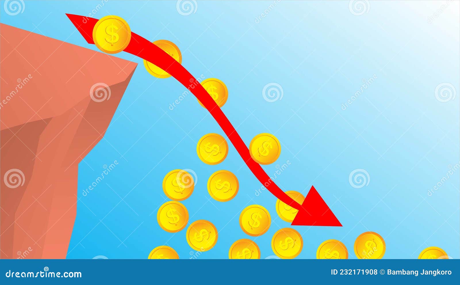 Cost Low and Loss. Decrease Revenue. Crisis of Economy Stock Vector - Illustration of modern ...