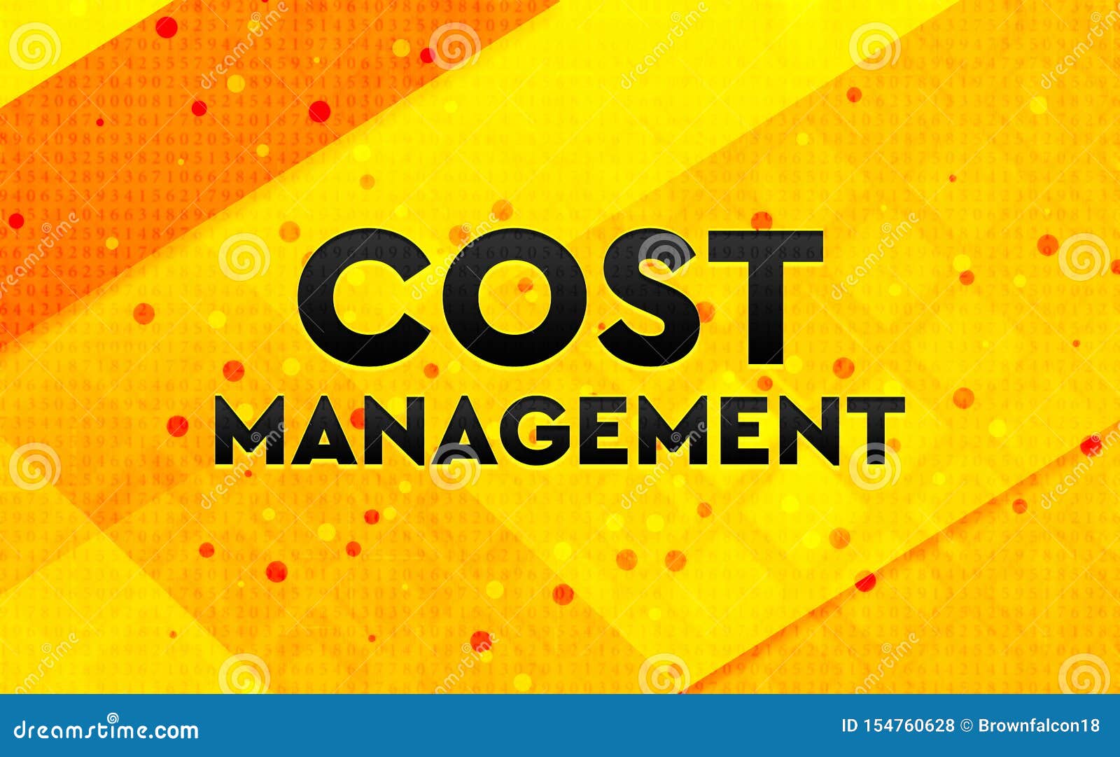 Cost Management Abstract Digital Banner Yellow Background Stock ...