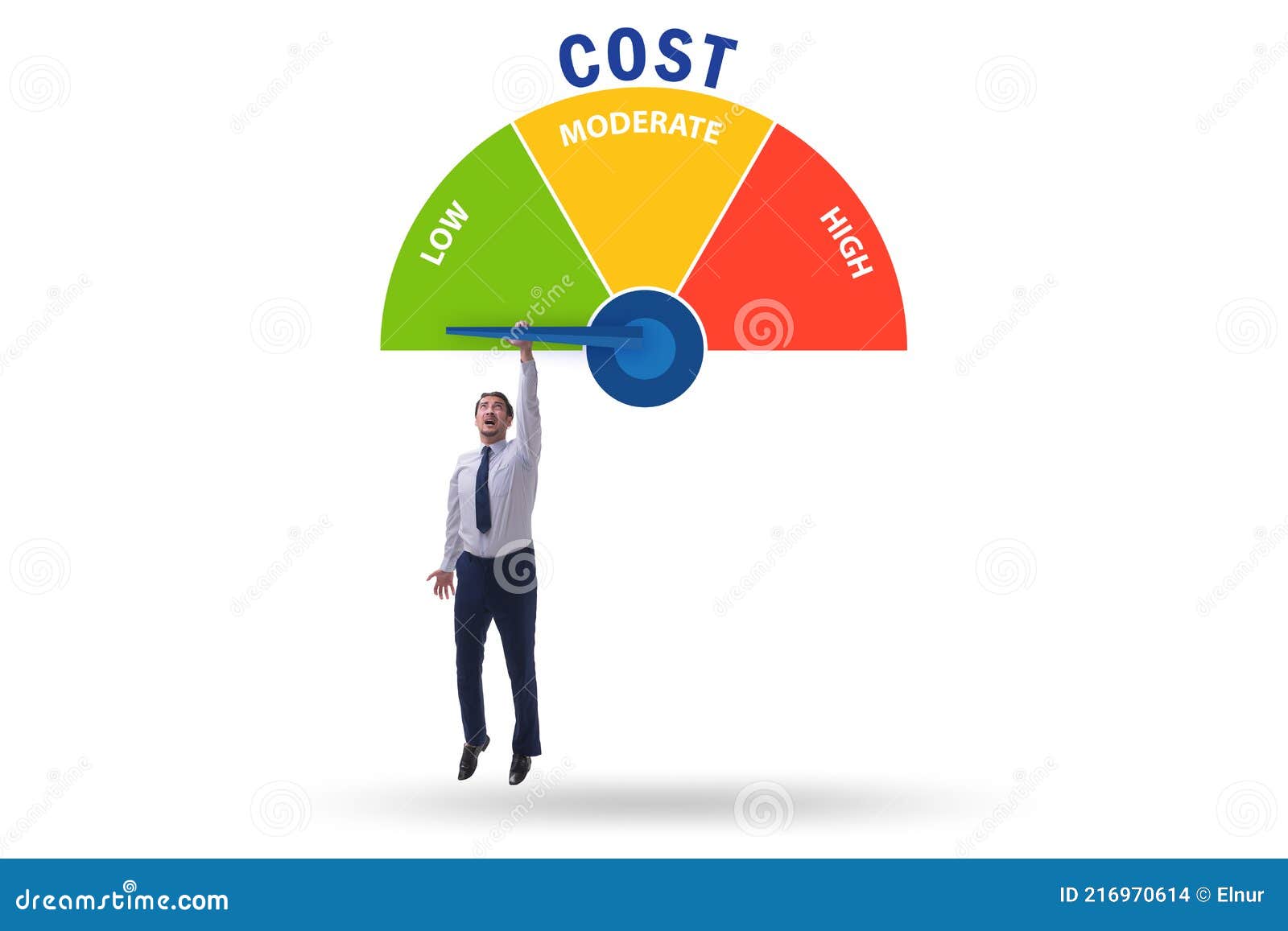 Cost Management Concept with Businessman Stock Photo - Image of plan ...