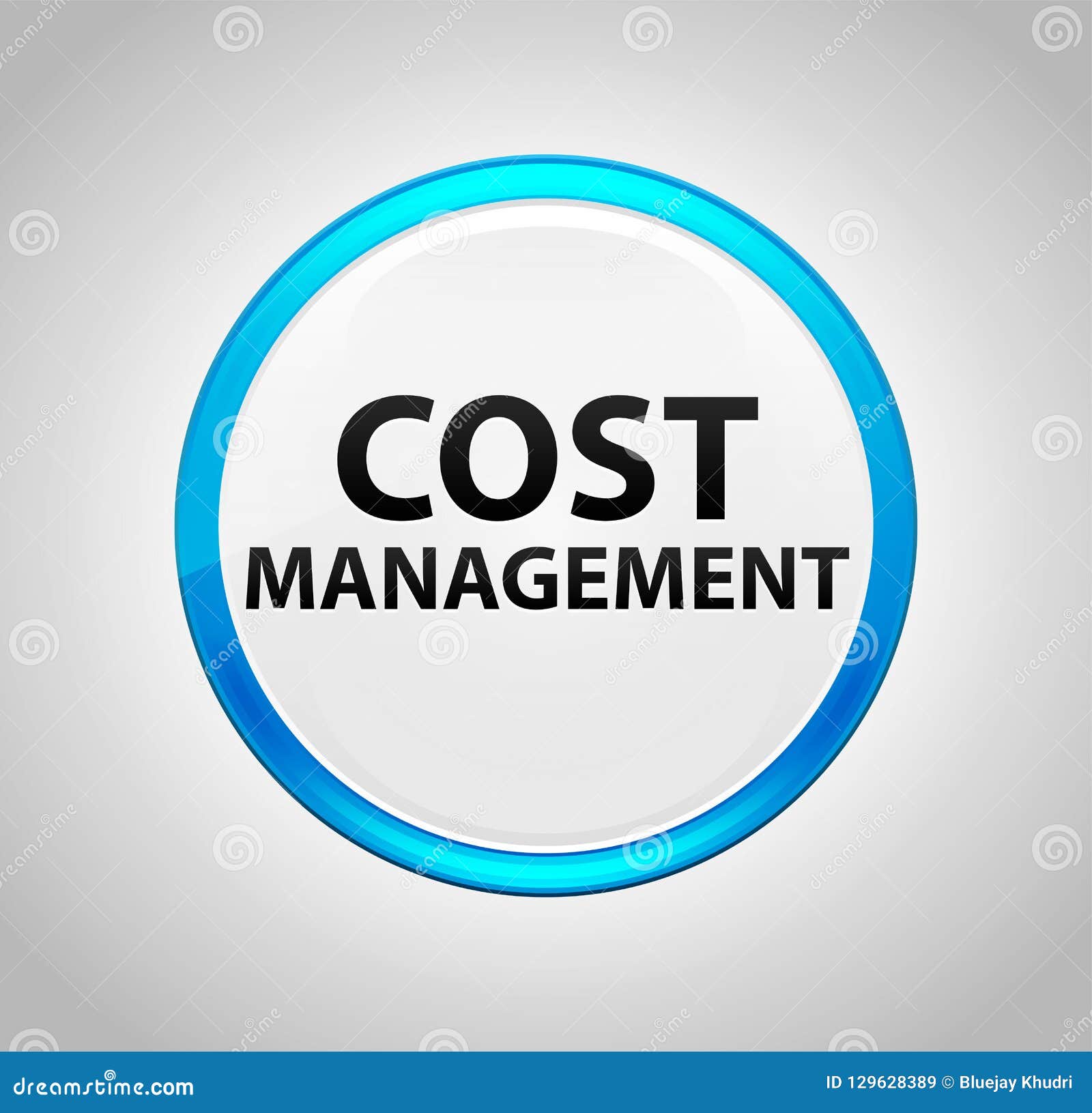 Cost Management Round Blue Push Button Stock Illustration ...