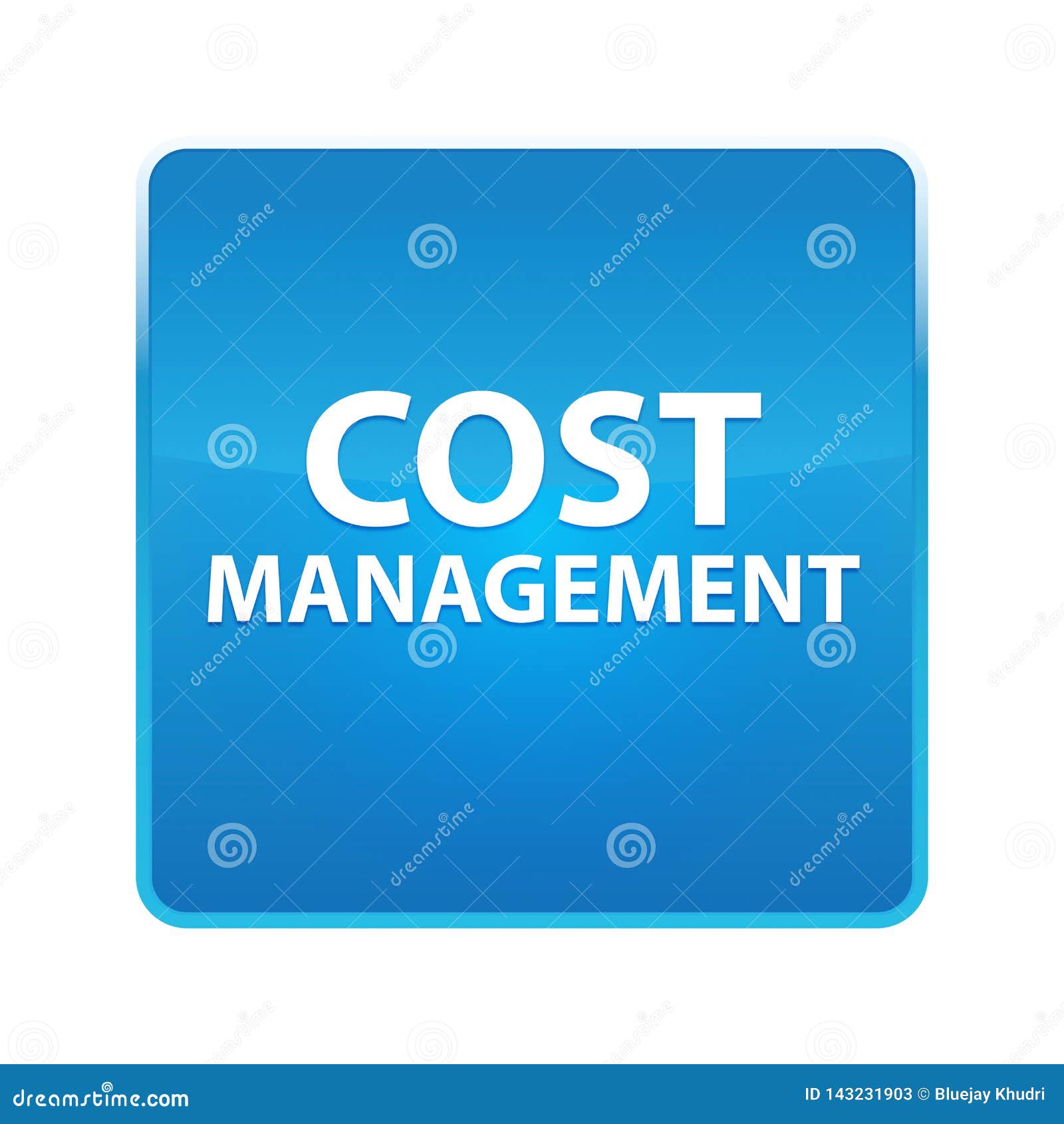Cost Management Shiny Blue Square Button Stock Illustration ...