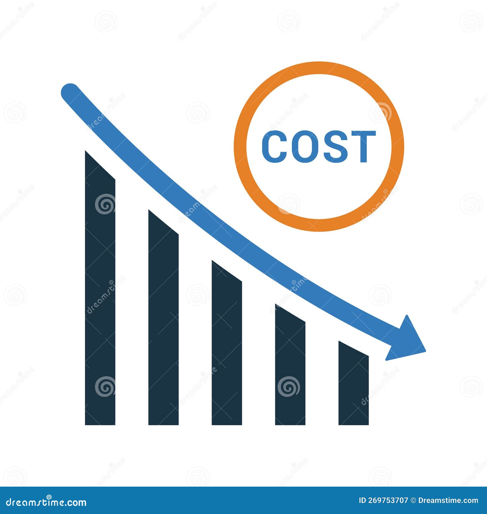 Cost Minimization Icon Stock Illustration Illustration Of Style