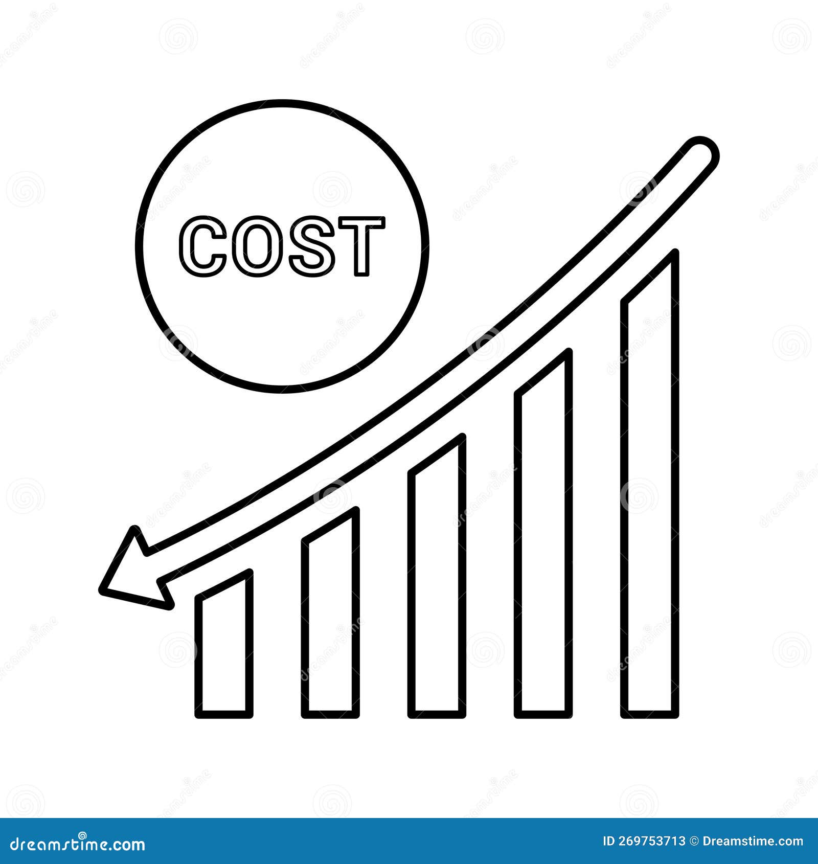 Cost Minimization Line Icon. Outline Design Stock Illustration ...