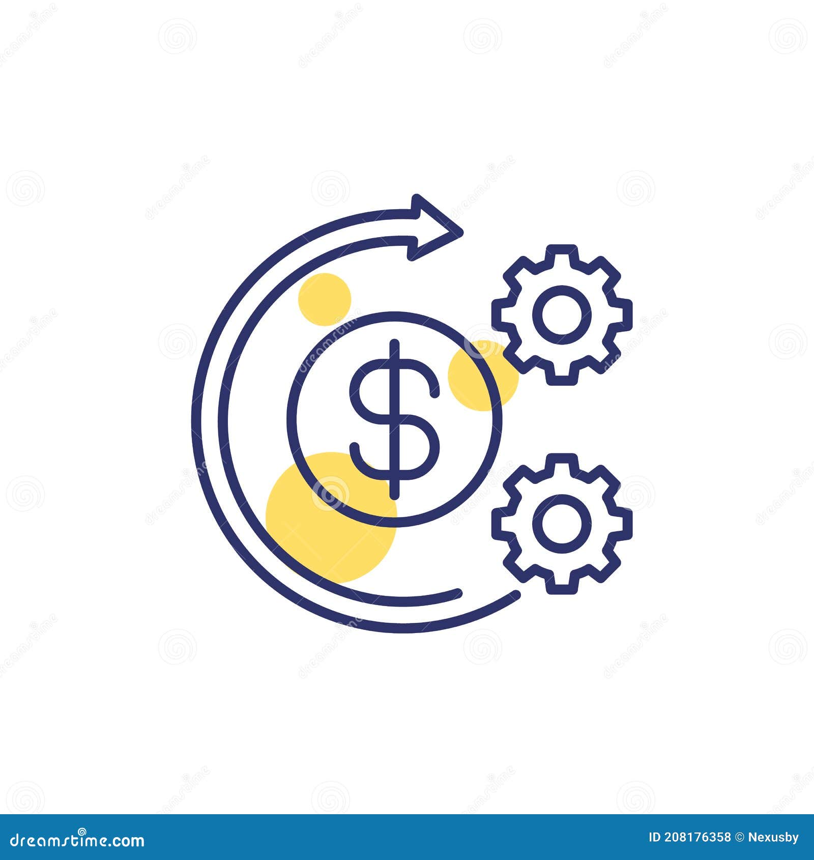 Cost Optimization Icon, Line Vector Stock Vector - Illustration of ...