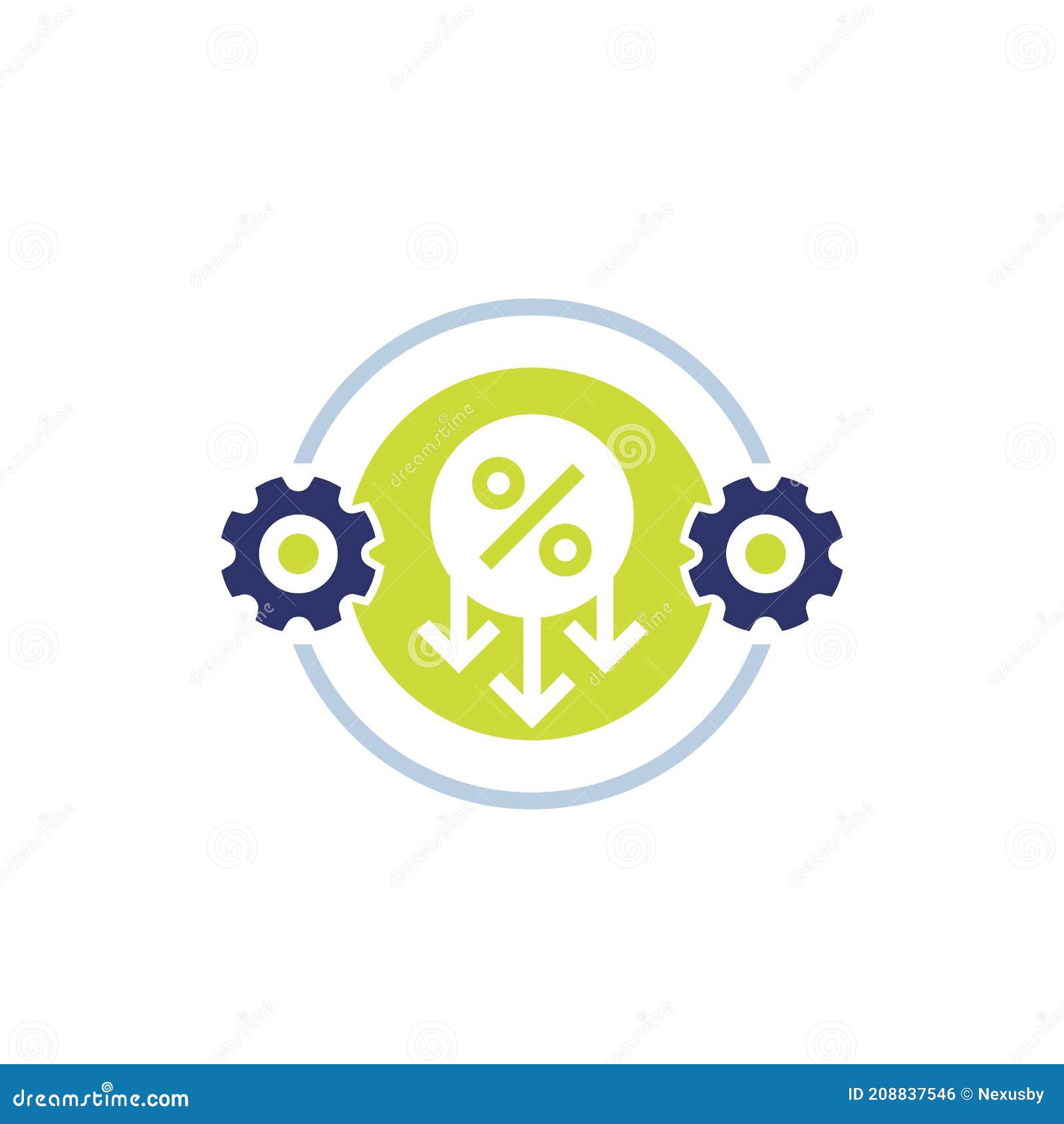 Cost Optimization and Reduction Icon on White Stock Vector ...
