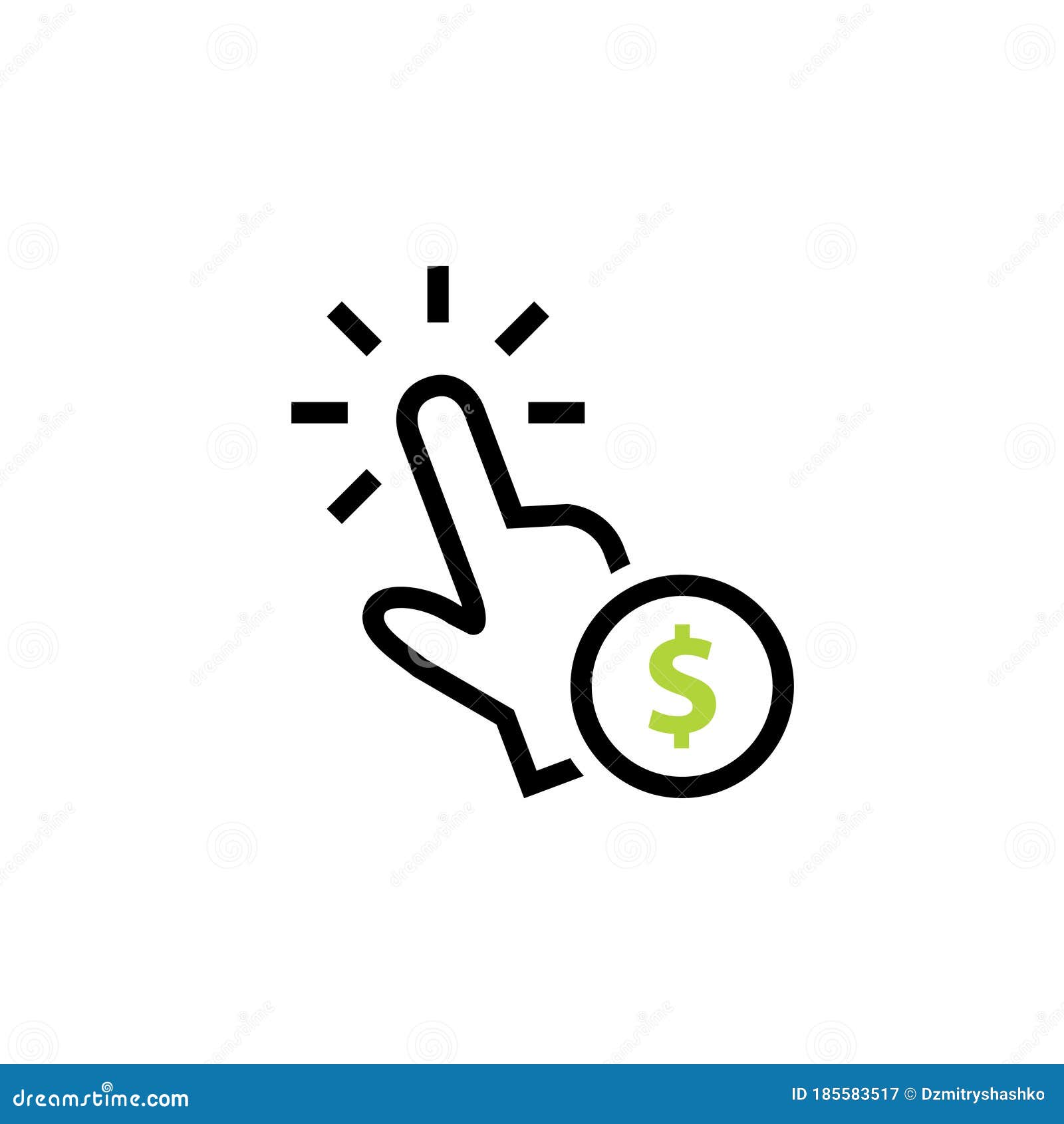 Cost per click icon stock vector. Illustration of icon - 185583517