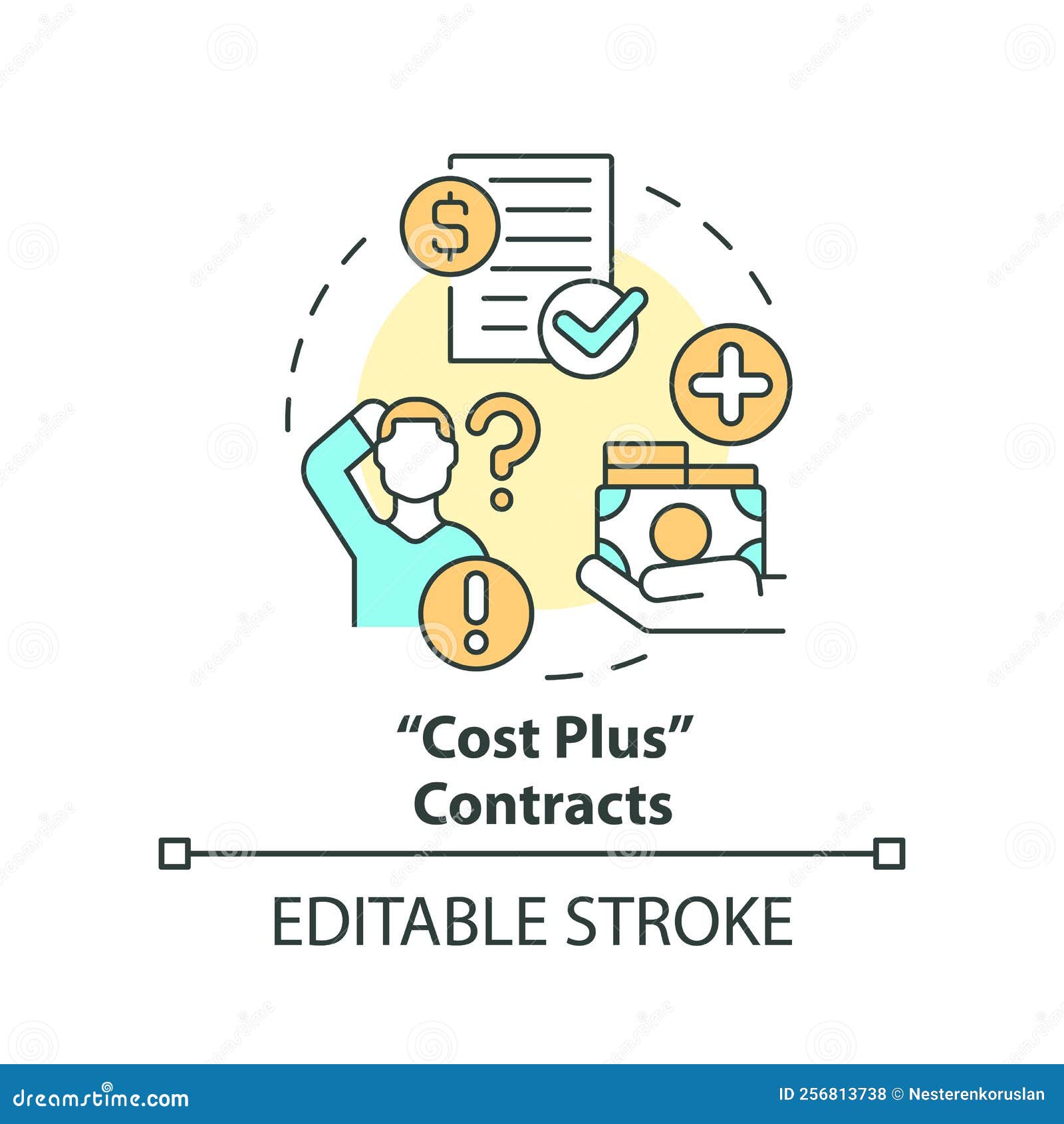 Cost Plus Contracts Concept Icon Stock Vector - Illustration of finance ...