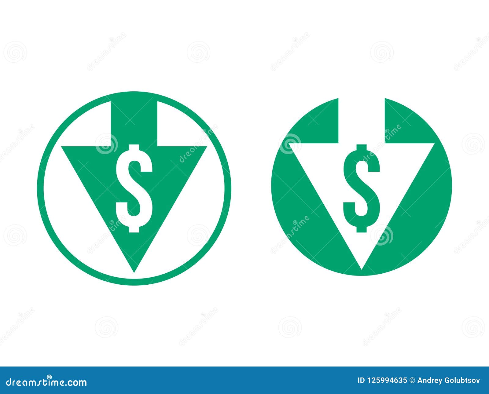 Cost Price Dollar Decrease Exchange Index Icon Stock Vector ...