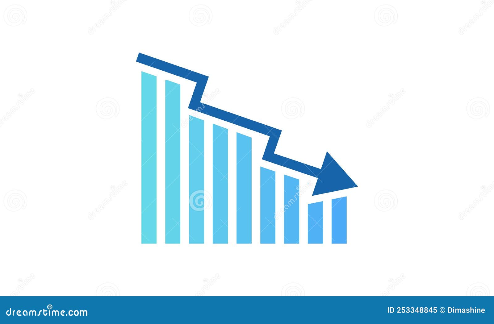 Cost Reduce Icon. Arrow Down, Graph Analysis. Vector Illustration ...