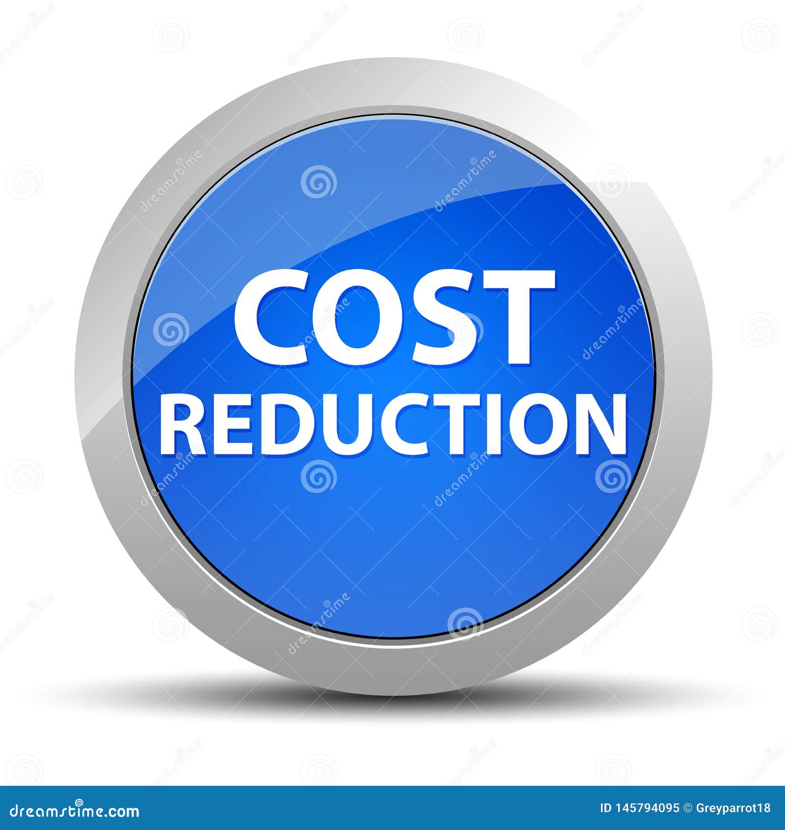 Cost Reduction Blue Round Button Stock Illustration - Illustration of ...