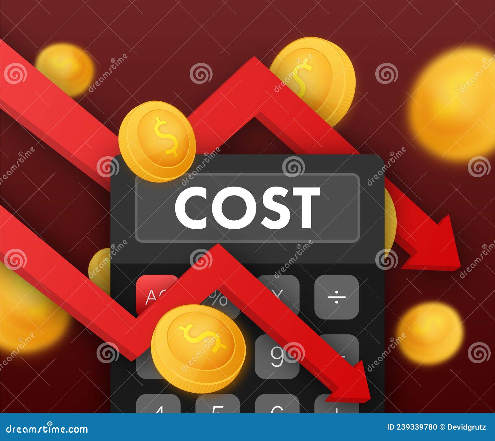 Cost Reduction. Chart Concept. Business Vector Icon. Flat Design Stock ...