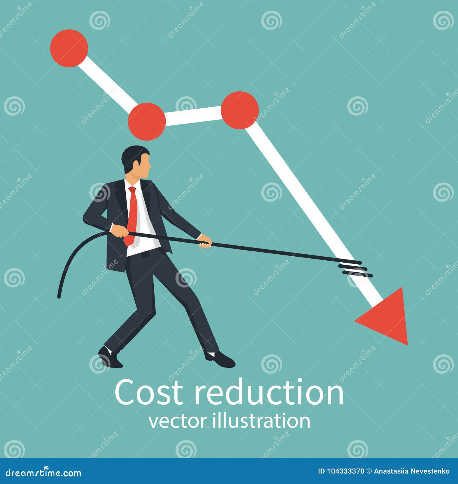 Cost reduction concept stock vector. Illustration of graph - 104333370