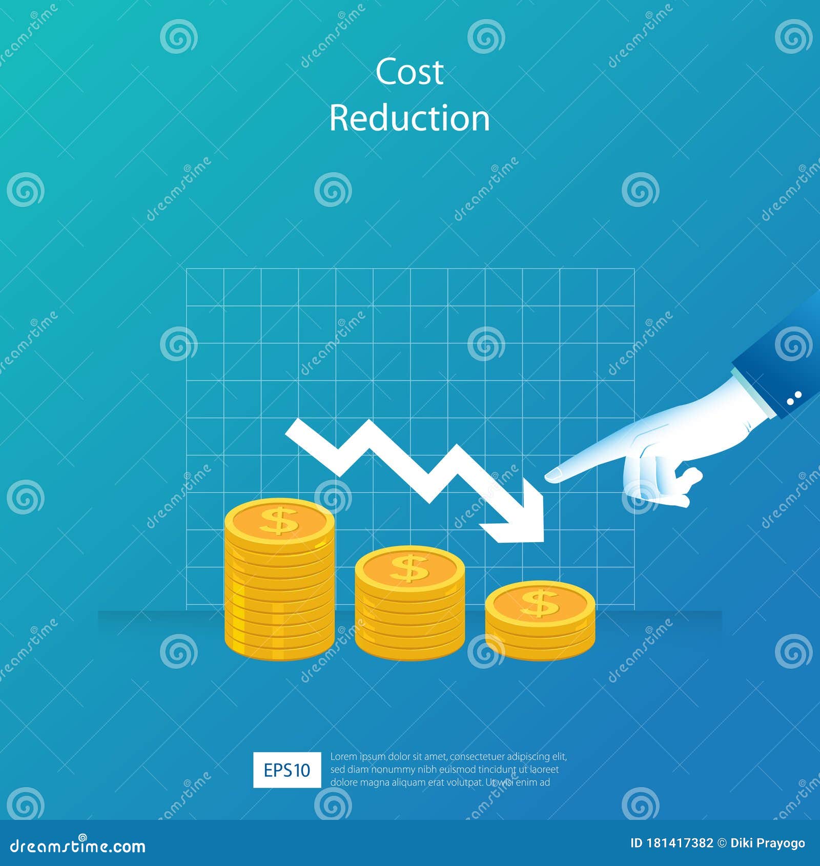 Concept Decrease Colum Chart With Fall Arrow Vector Illustration | CartoonDealer.com #146655128