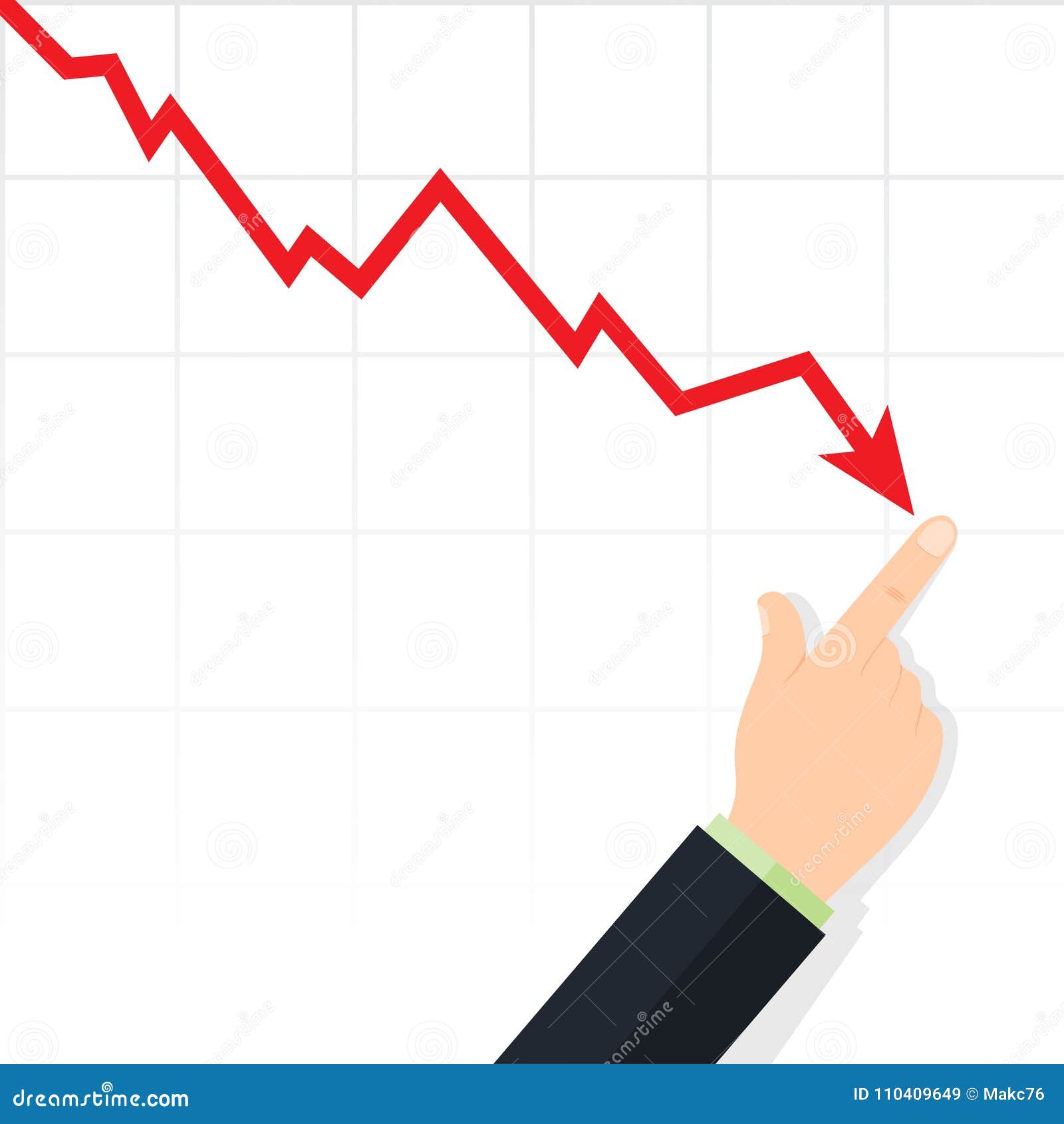 Cost Reduction Concept. Downward Arrow Stock Vector - Illustration of ...