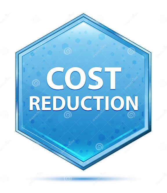 Cost Reduction Crystal Blue Hexagon Button Stock Illustration ...