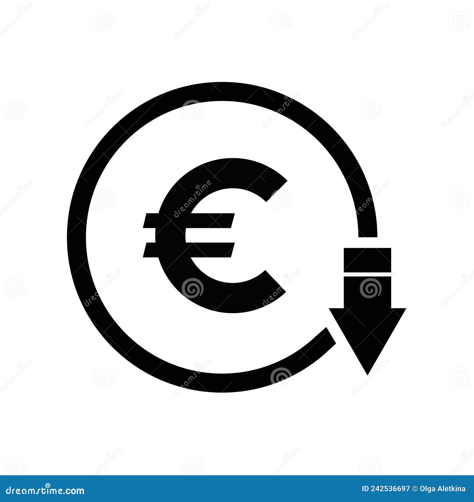 Cost Reduction- Decrease Euro Icon. Vector Symbol Image Isolated on ... Cost Reduction- Decrease Euro Icon. Vector Symbol Image Isolated on ...