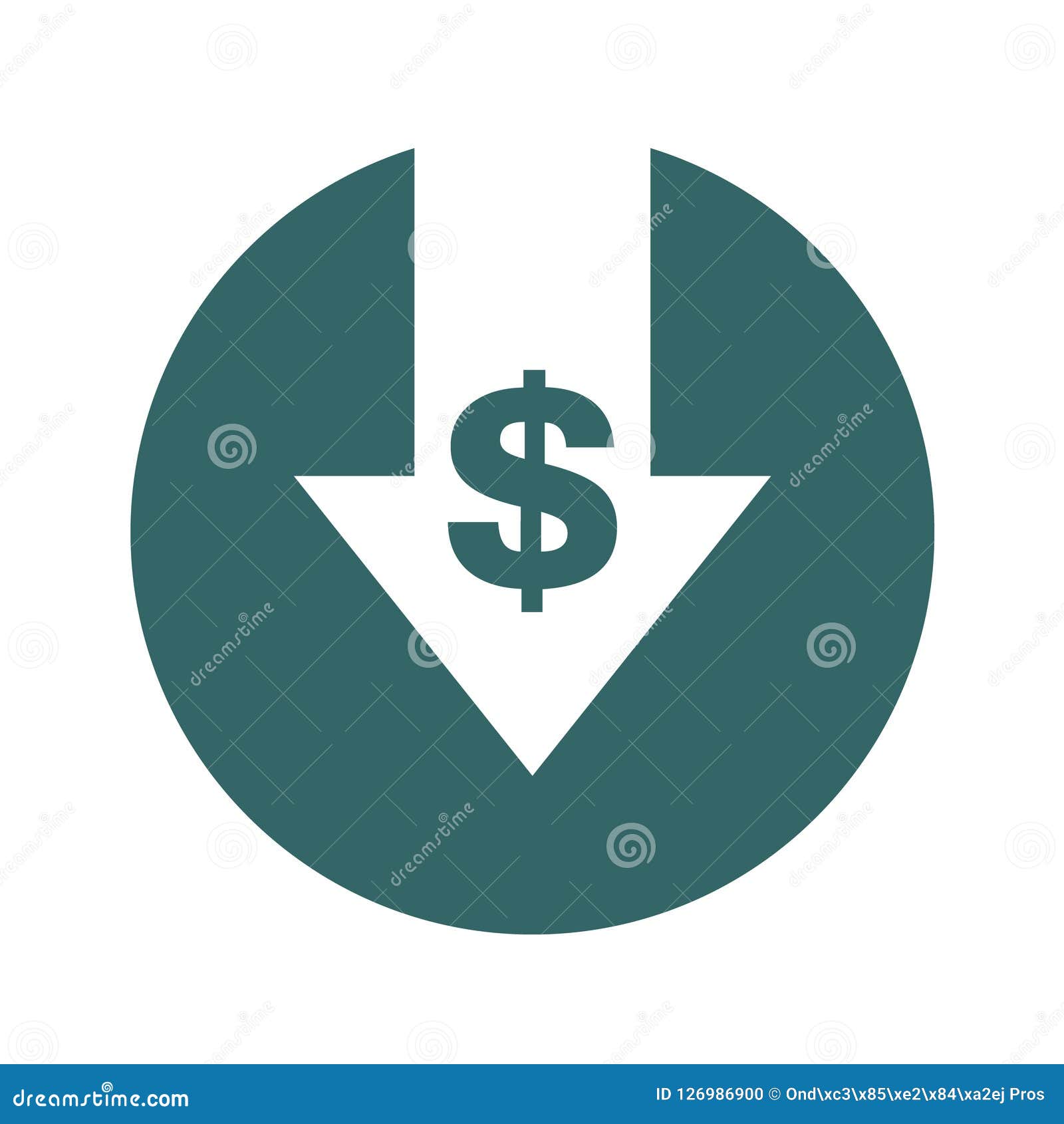 Cost Reduction- Decrease Icon. Vector Symbol Image Isolated on Background Stock Vector ...