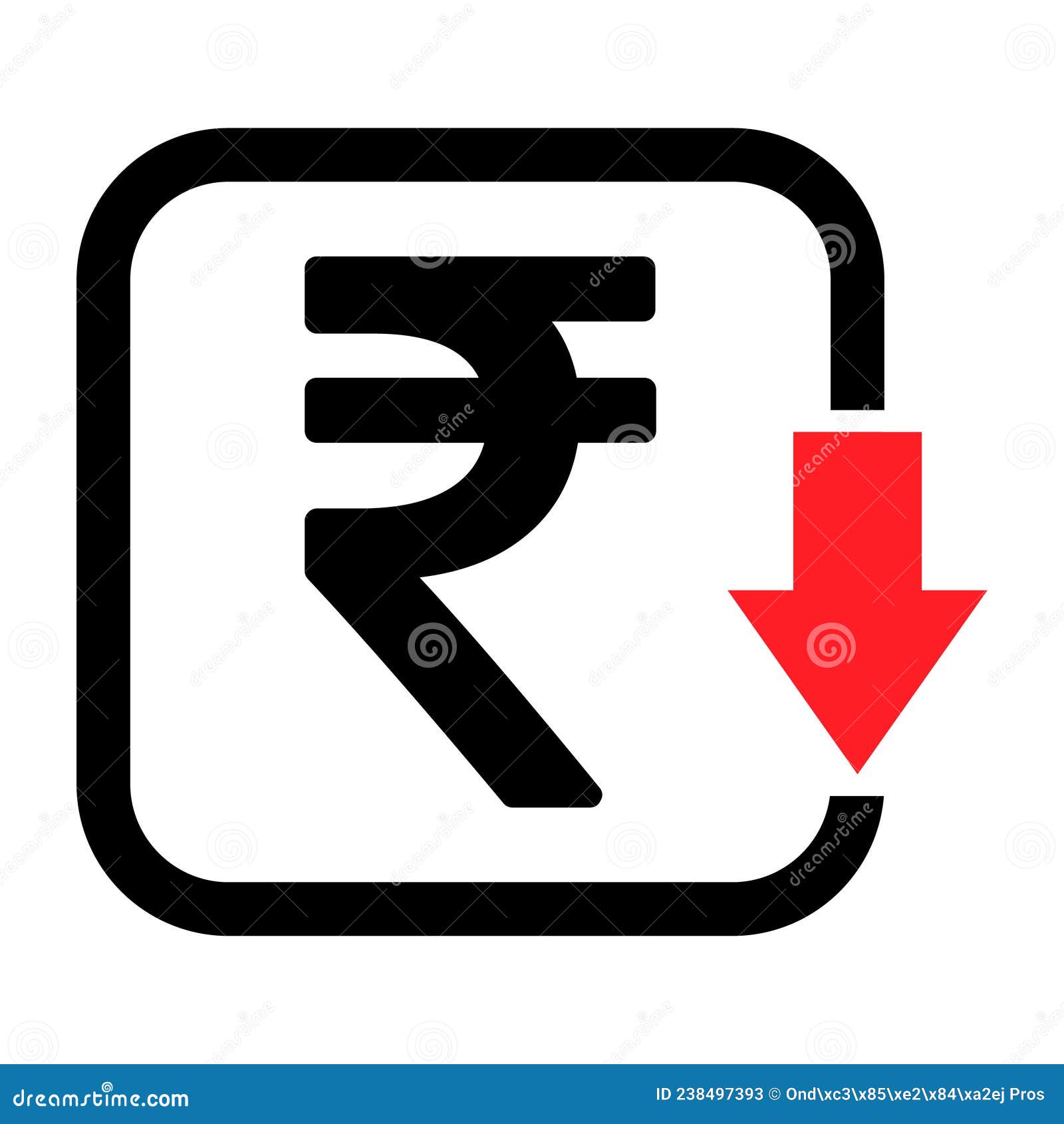 Cost Reduction- Decrease Rupee Icon. Vector Symbol Isolated on ... Cost Reduction- Decrease Rupee Icon. Vector Symbol Isolated on ...