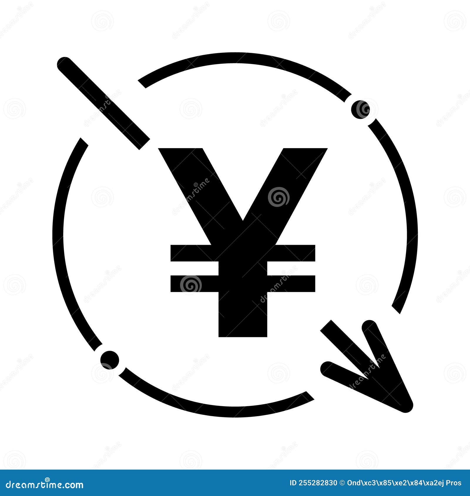 Cost Reduction- Decrease Yuan Icon. Vector Symbol Image Isolated on ...