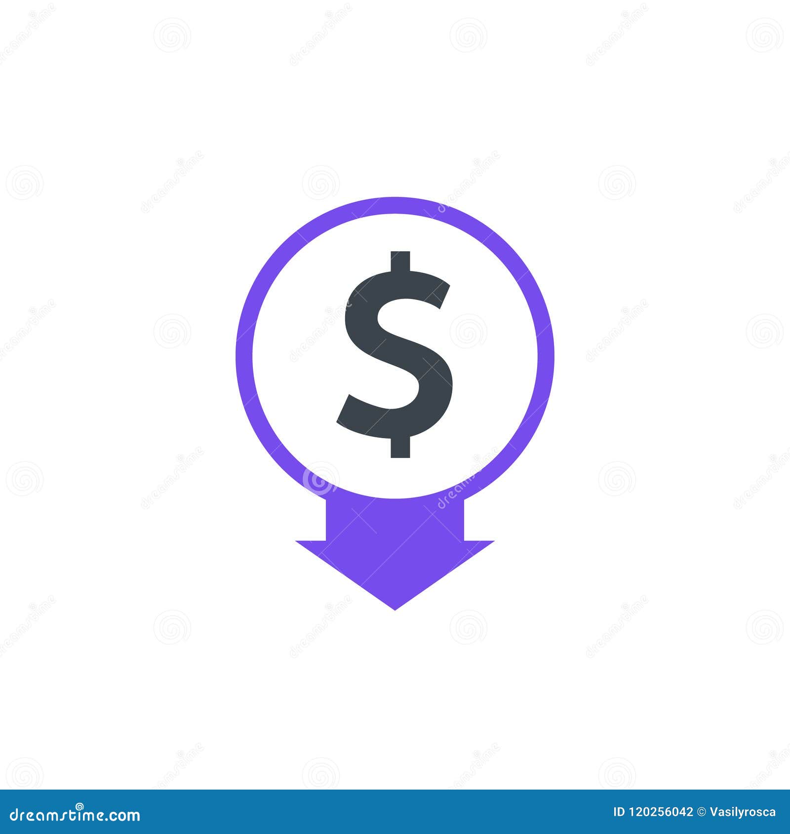 Cost Reduction Icon Dollar. Price Decrease Arrow Symbol Stock Vector - Illustration of graphic ...