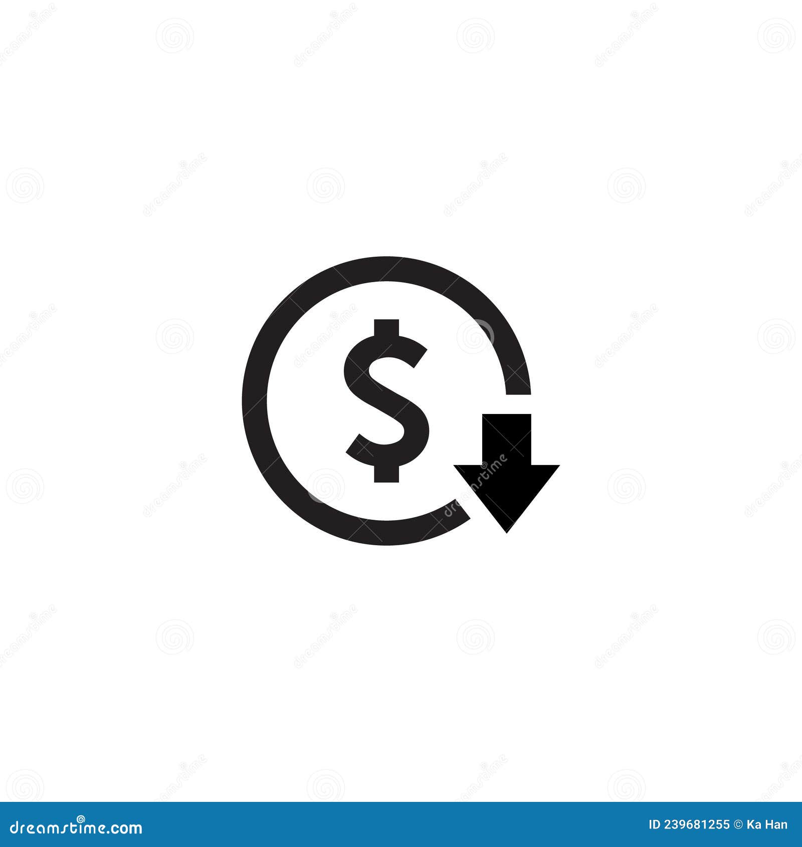 Cost Reduction Icon Vector in Line Style. Reduce Costs Sign Symbol ...