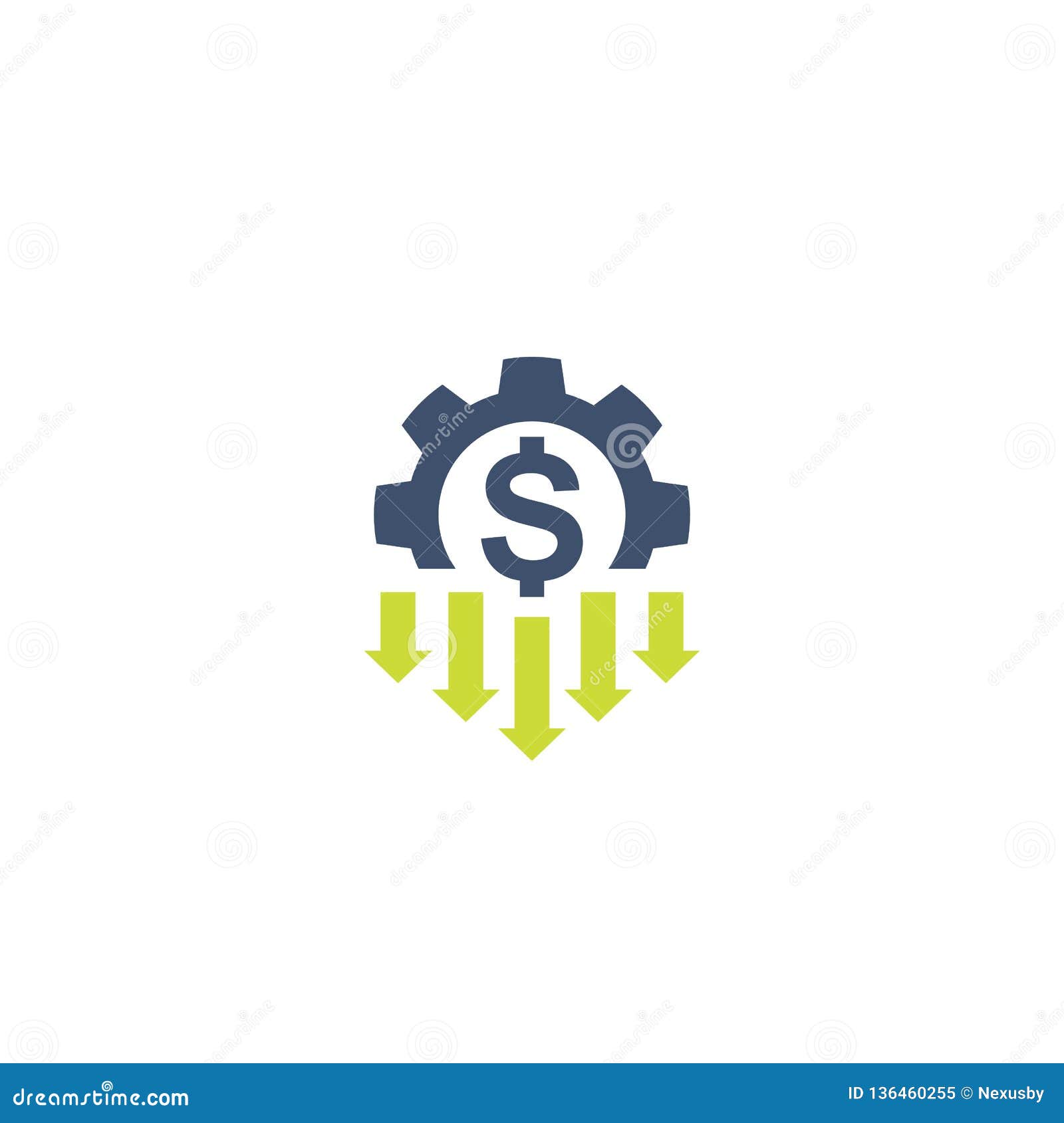 Cost Reduction Icon on White Stock Vector - Illustration of vector ...