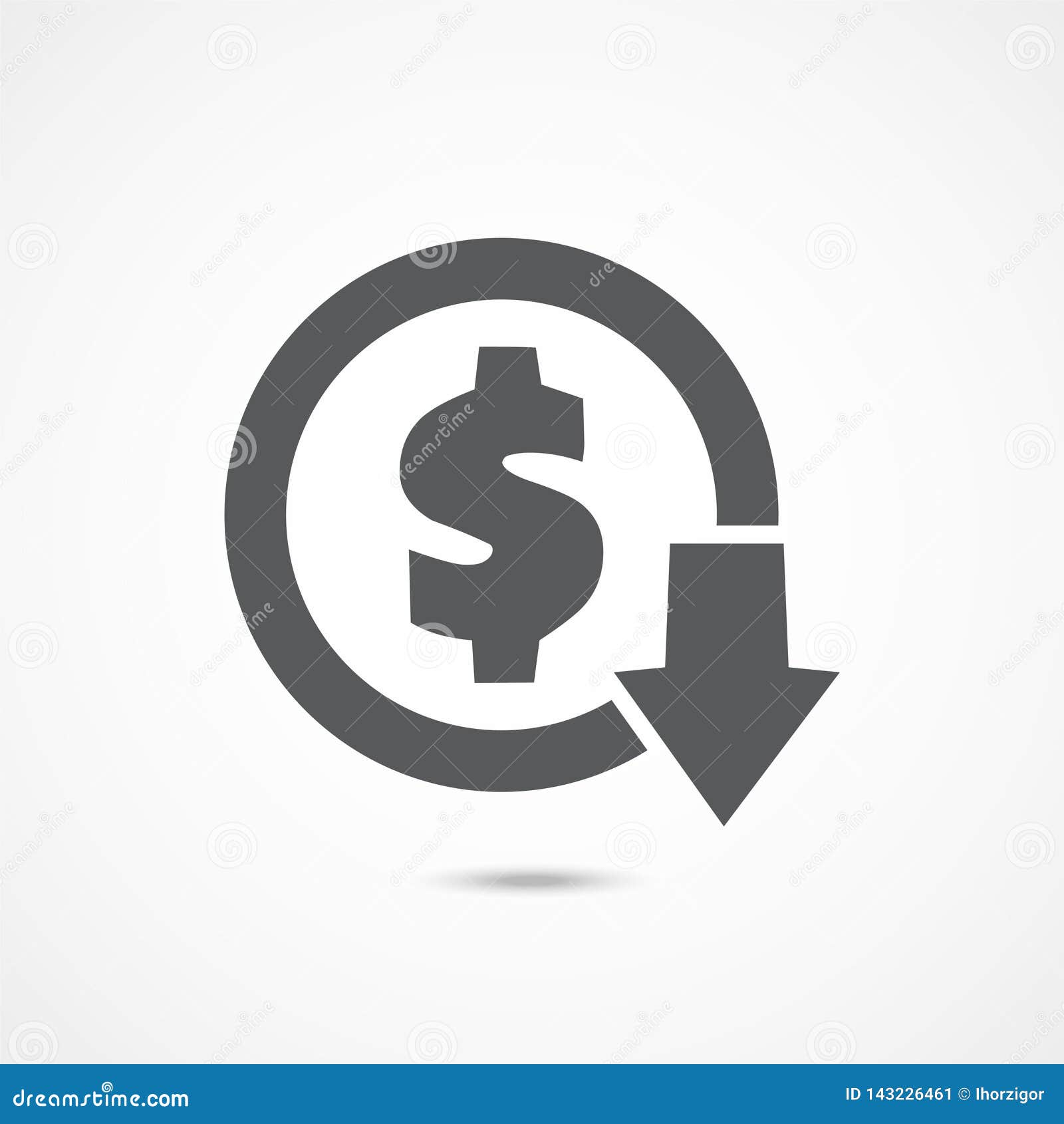 Cost Reduction Concept. Downward Arrow Cartoon Vector | CartoonDealer ...