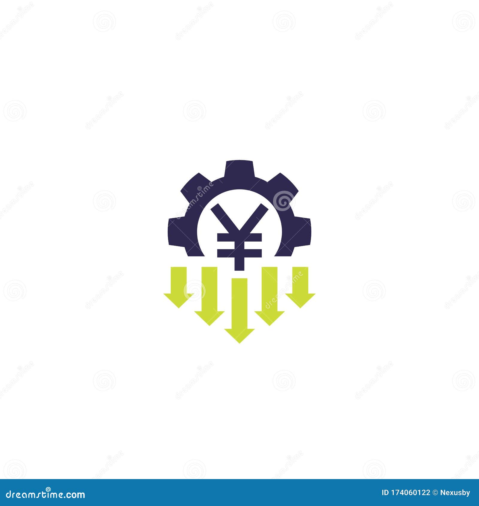Cost Reduction Icon with Yuan, Vector Stock Illustration - Illustration ...
