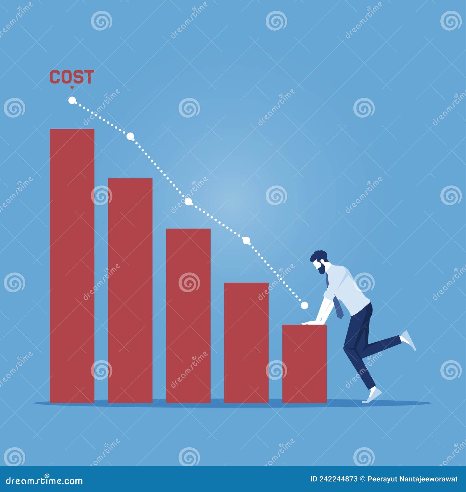 Cost Reduction Management Concept Stock Vector - Illustration of ...