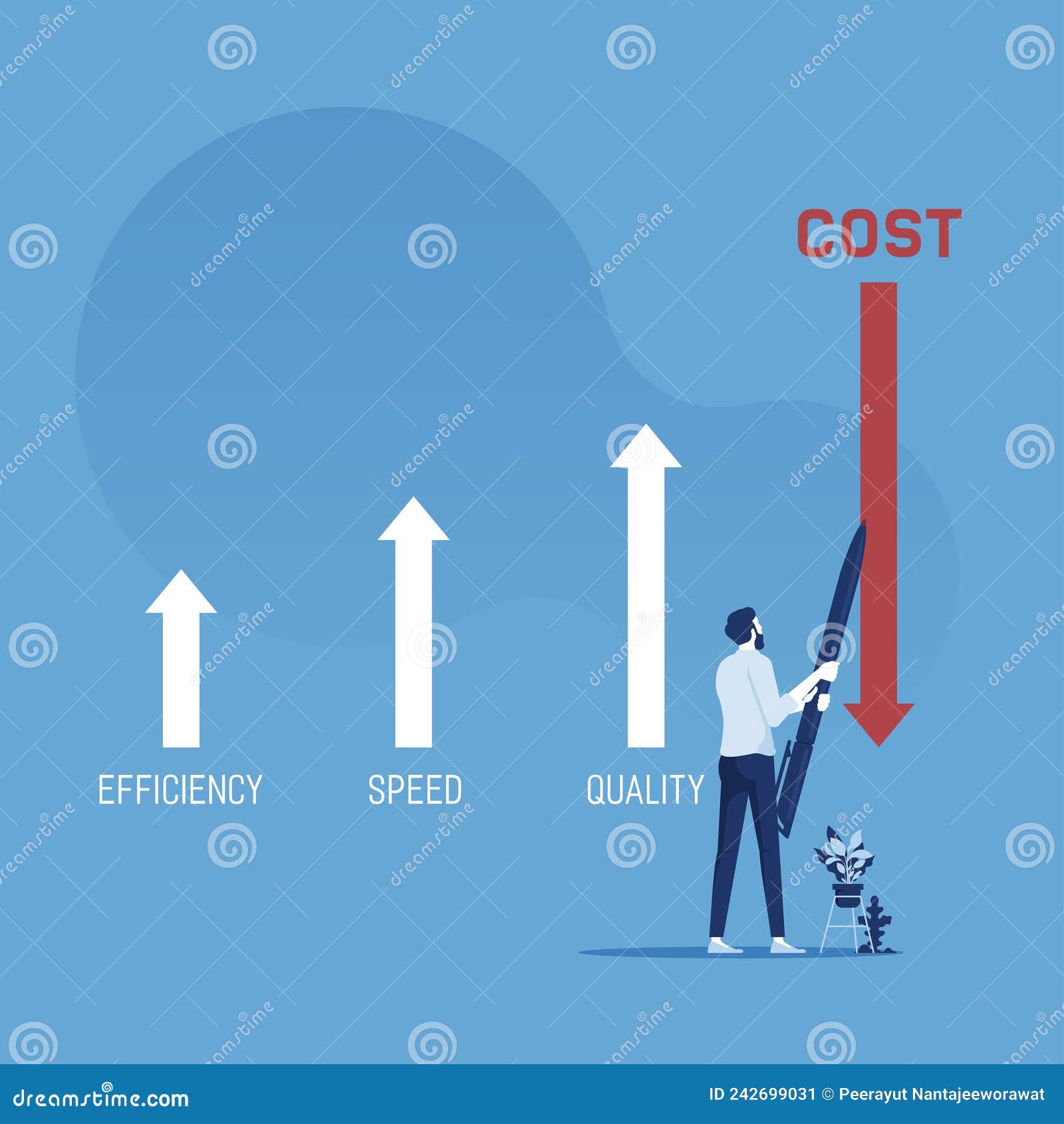 Cost Reduction Management Vector Concept Stock Vector - Illustration of ...