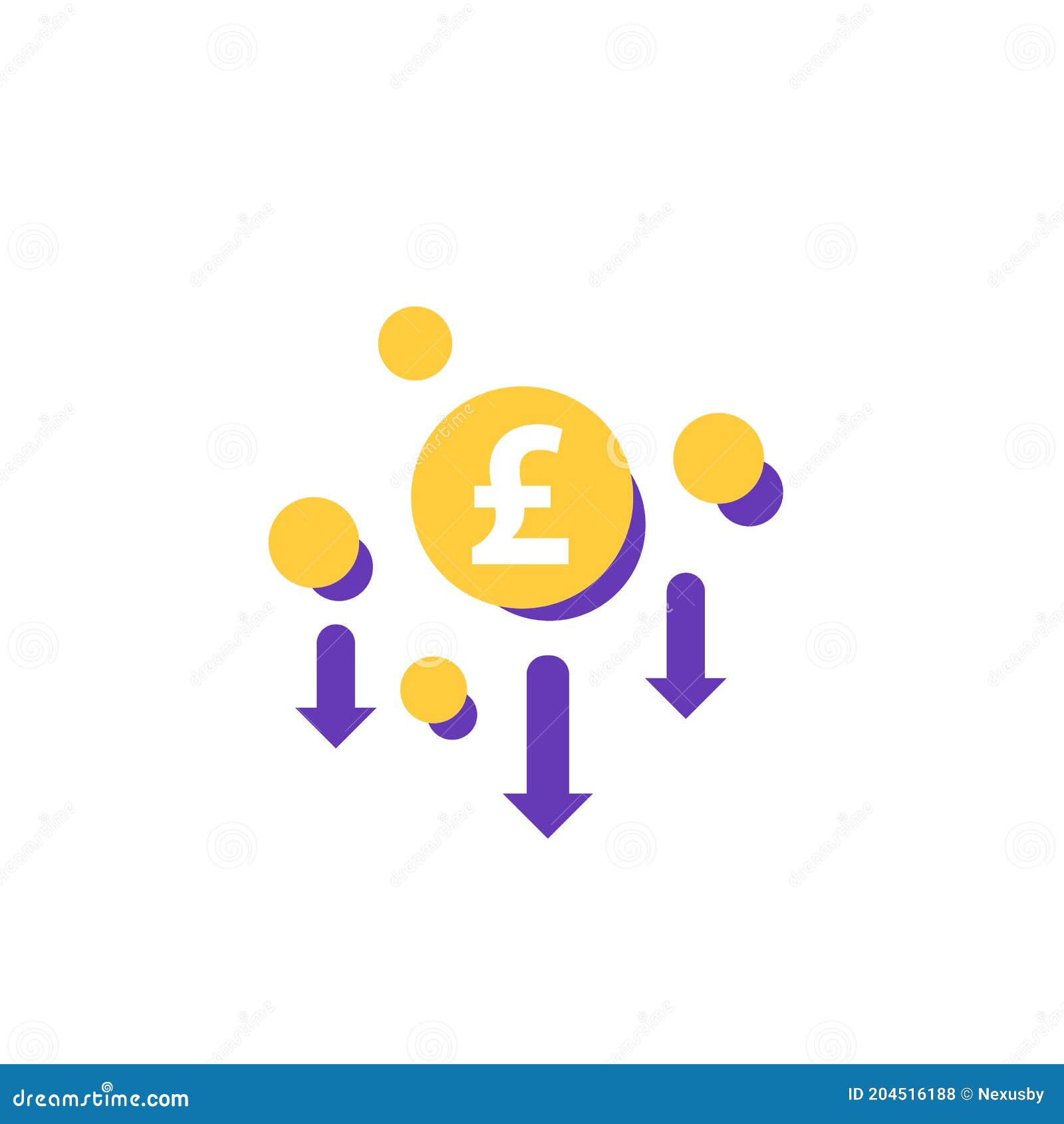 Cost Reduction, Minimising Icon with Pound Stock Vector - Illustration ...