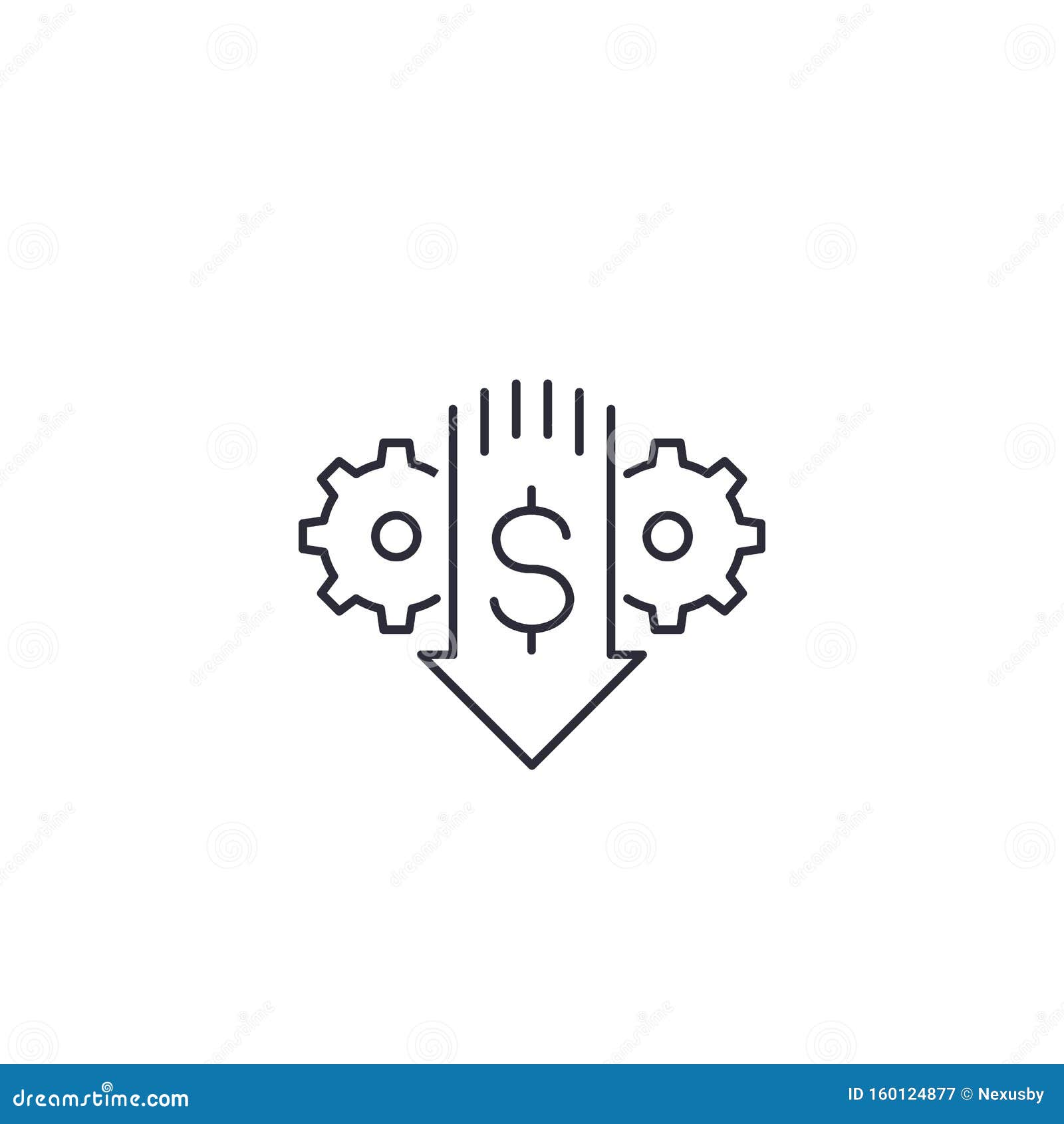 Cost Reduction, Reduce Icon, Line Vector Stock Vector - Illustration of ...